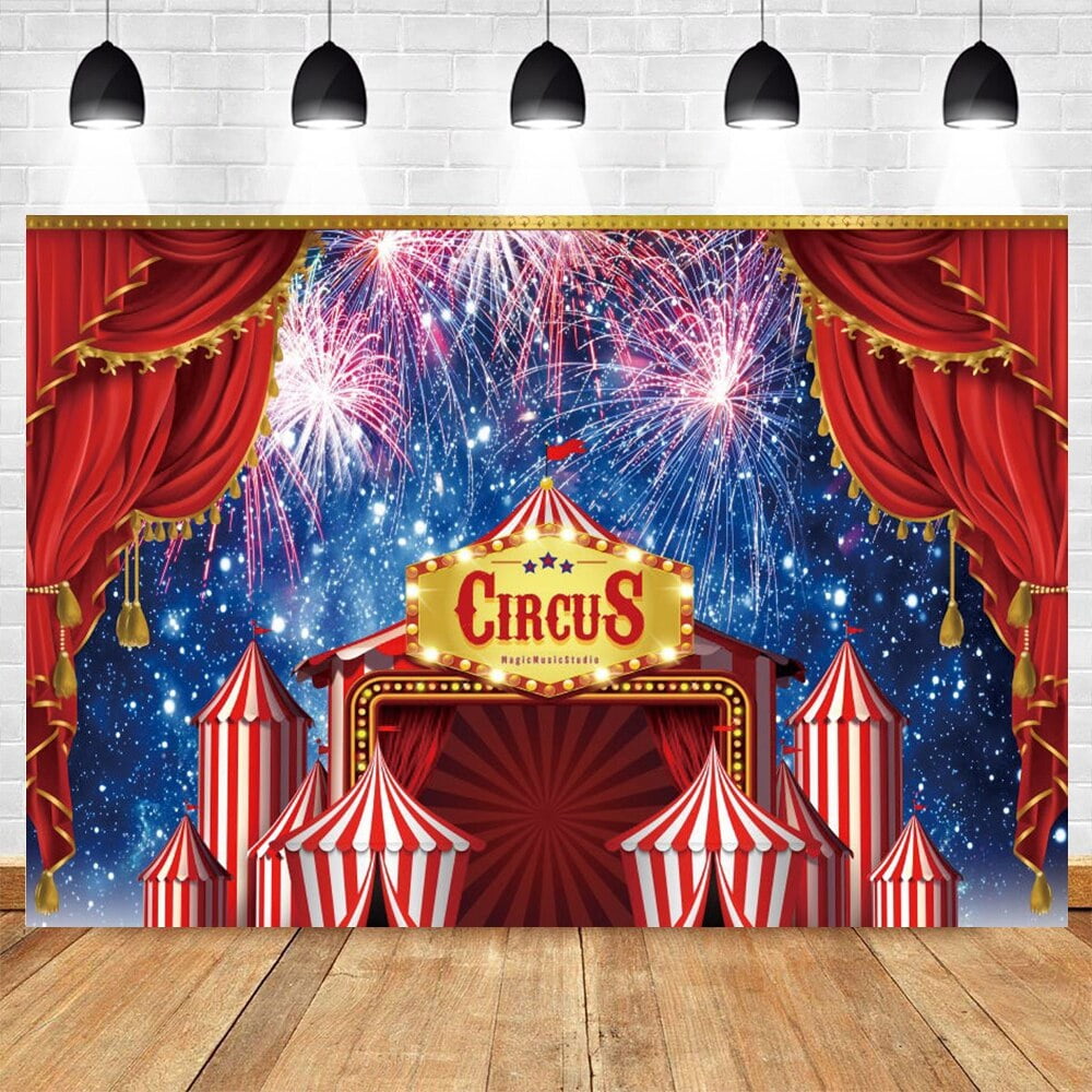 Circus Theme Party Backdrop Decor Newborn Baby Birthday Circus Carnival ...