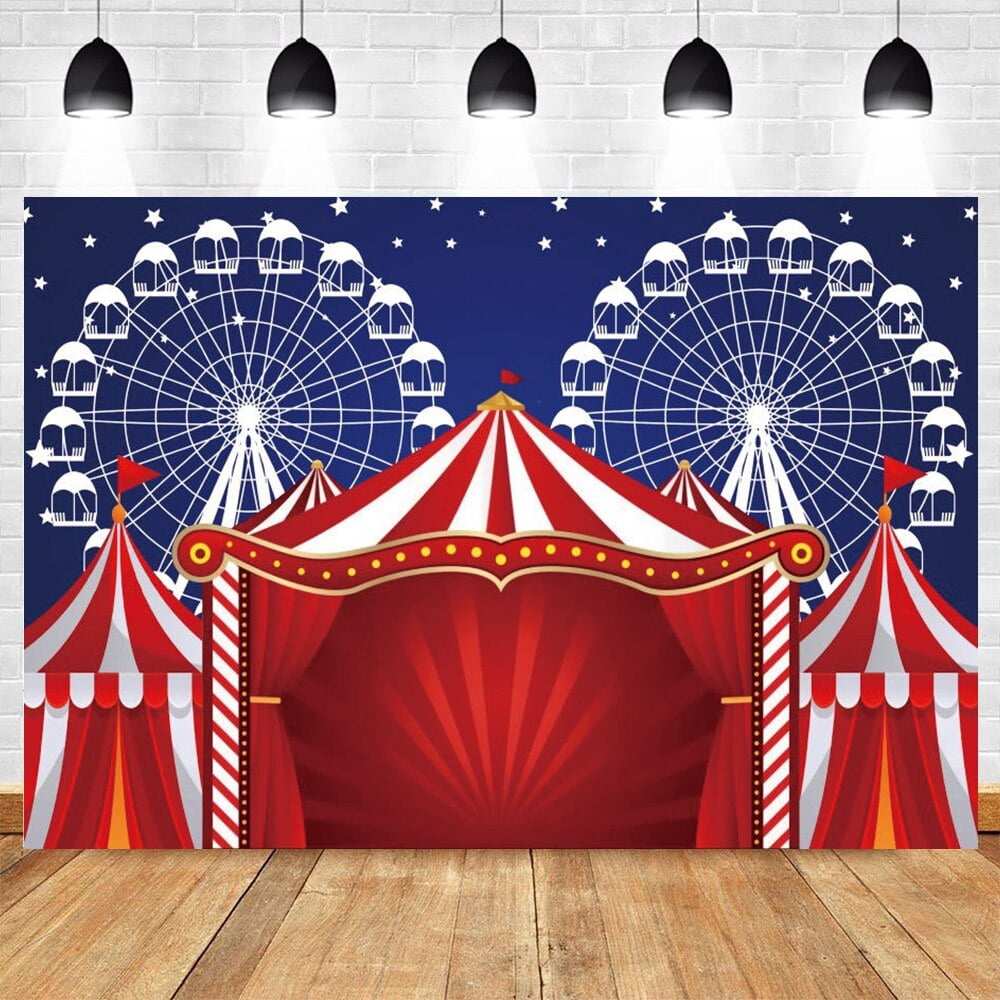 Circus Theme Party Backdrop Decor Newborn Baby Birthday Circus Carnival ...