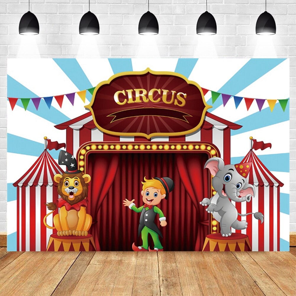 Circus Theme Party Backdrop Decor Newborn Baby Birthday Circus Carnival ...