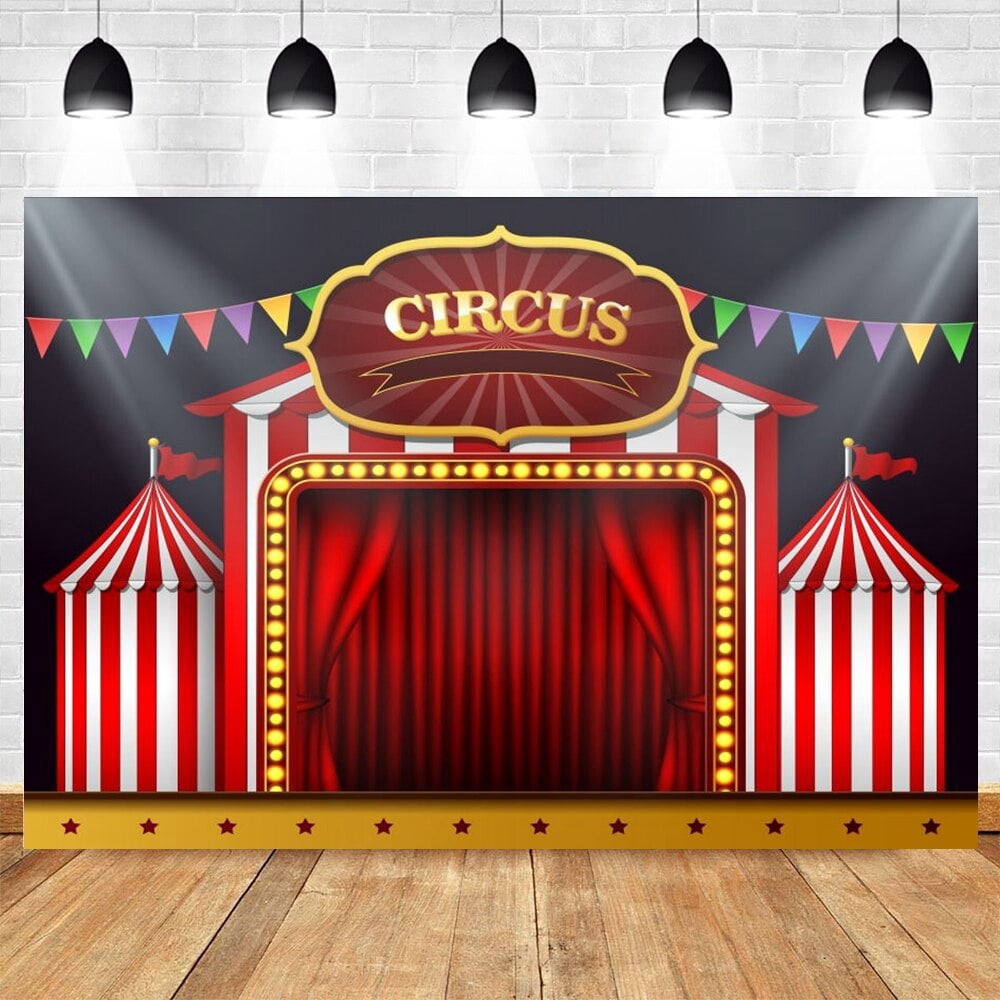 Circus Theme Party Backdrop Decor Newborn Baby Birthday Circus Carnival ...