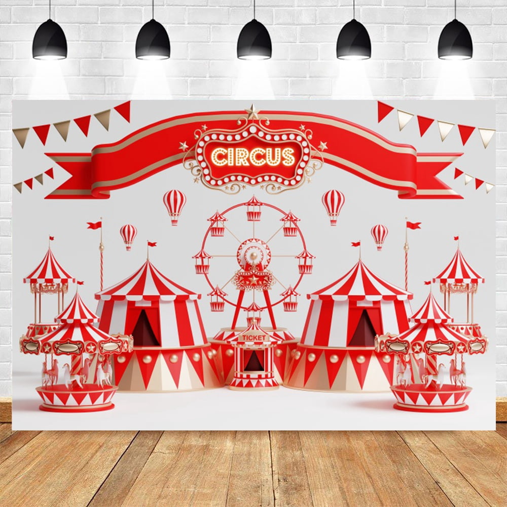 Circus Theme Party Backdrop r Newborn Baby Birthday Circus Carnival ...