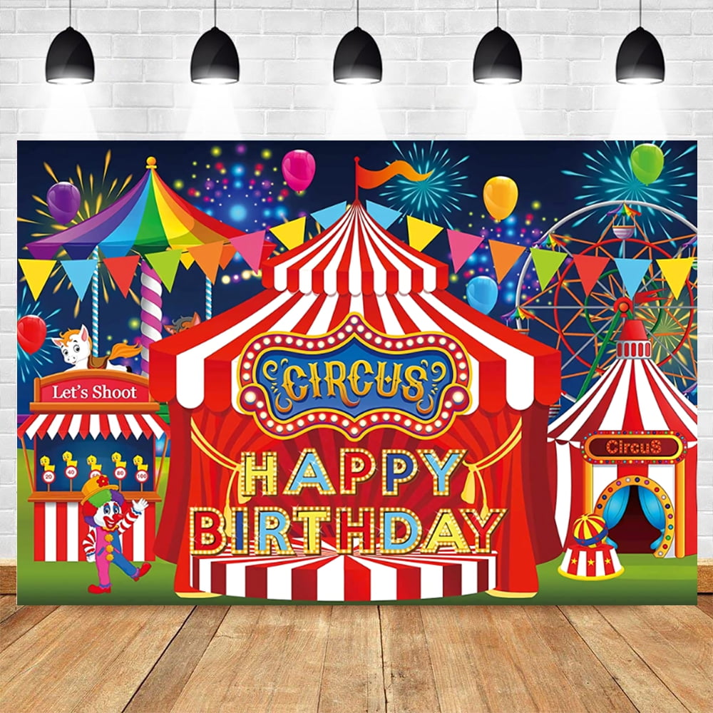 Circus Theme Party Backdrop r Newborn Baby Birthday Circus Carnival ...