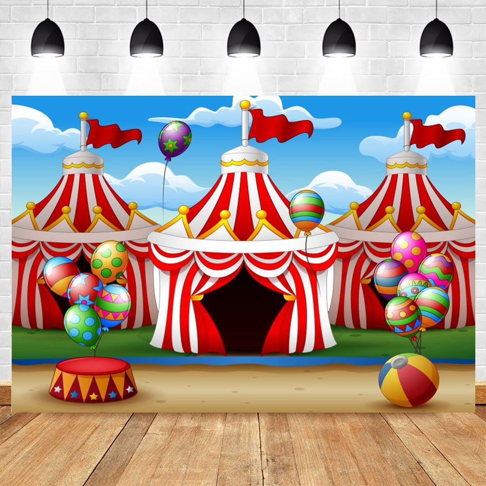 Circus Theme Party Backdrop r Newborn Baby Birthday Circus Carnival ...