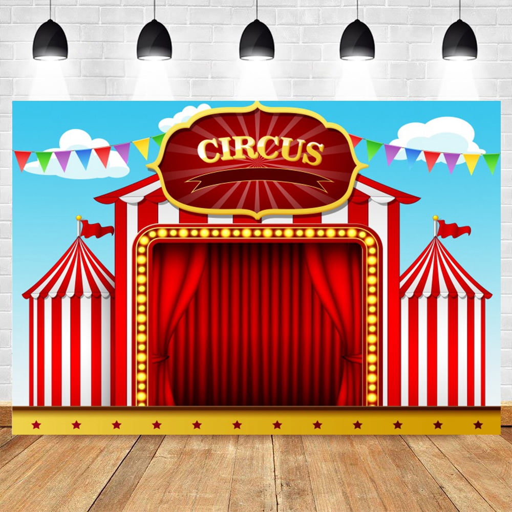 Circus Theme Party Backdrop r Newborn Baby Birthday Circus Carnival ...