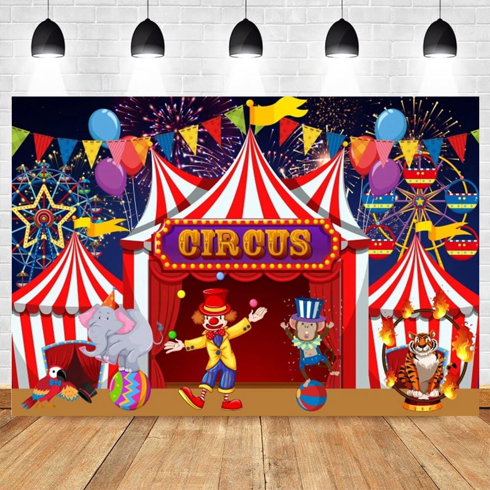Circus Theme Party Backdrop r Newborn Baby Birthday Circus Carnival ...