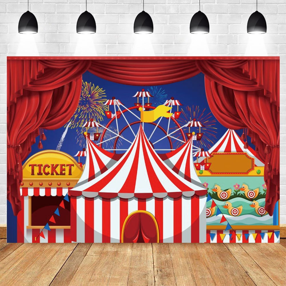 Circus Theme Party Backdrop r Newborn Baby Birthday Circus Carnival ...
