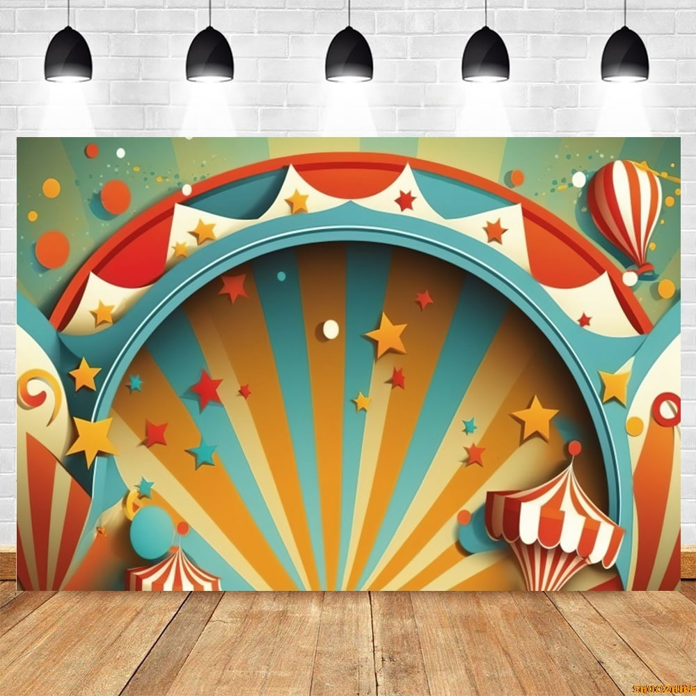 Circus Theme Party r Backdrop Tt Balloons Newborn Baby Kids Birthday ...