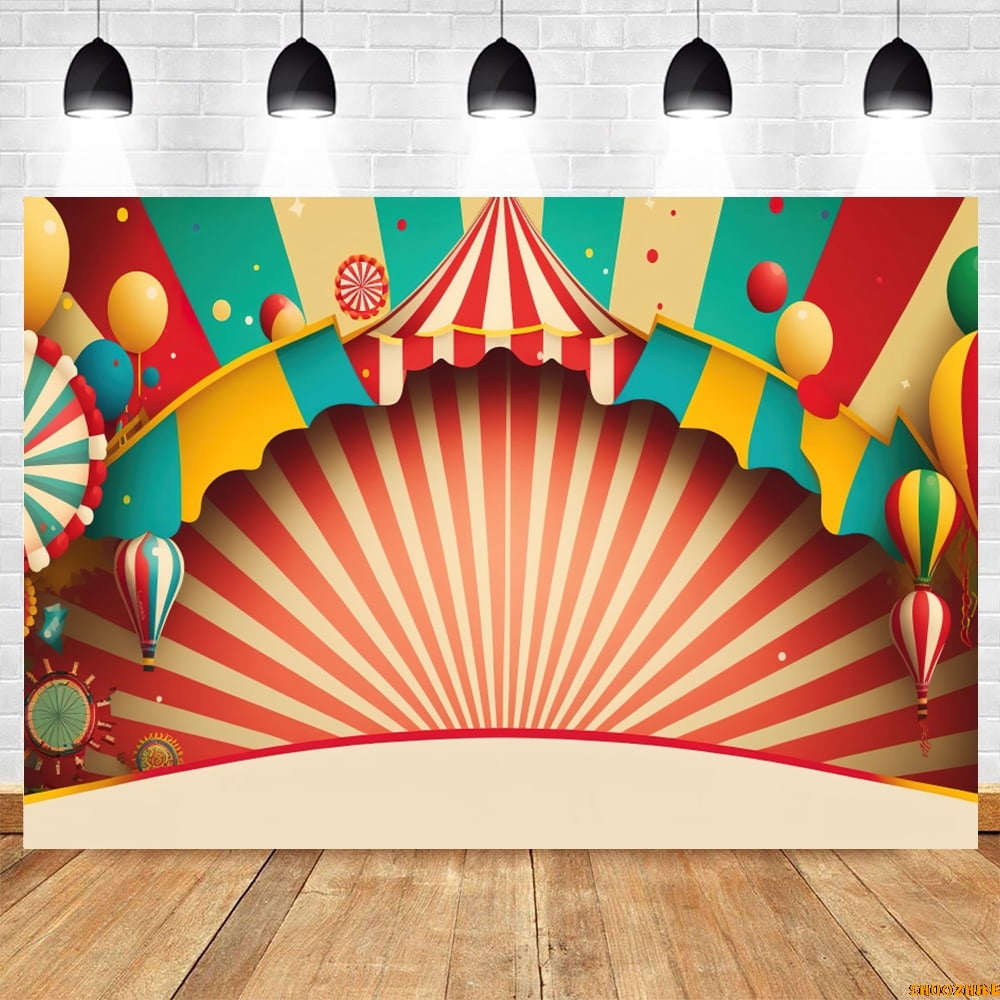 Circus Theme Party r Backdrop Tt Balloons Newborn Baby Kids Birthday ...