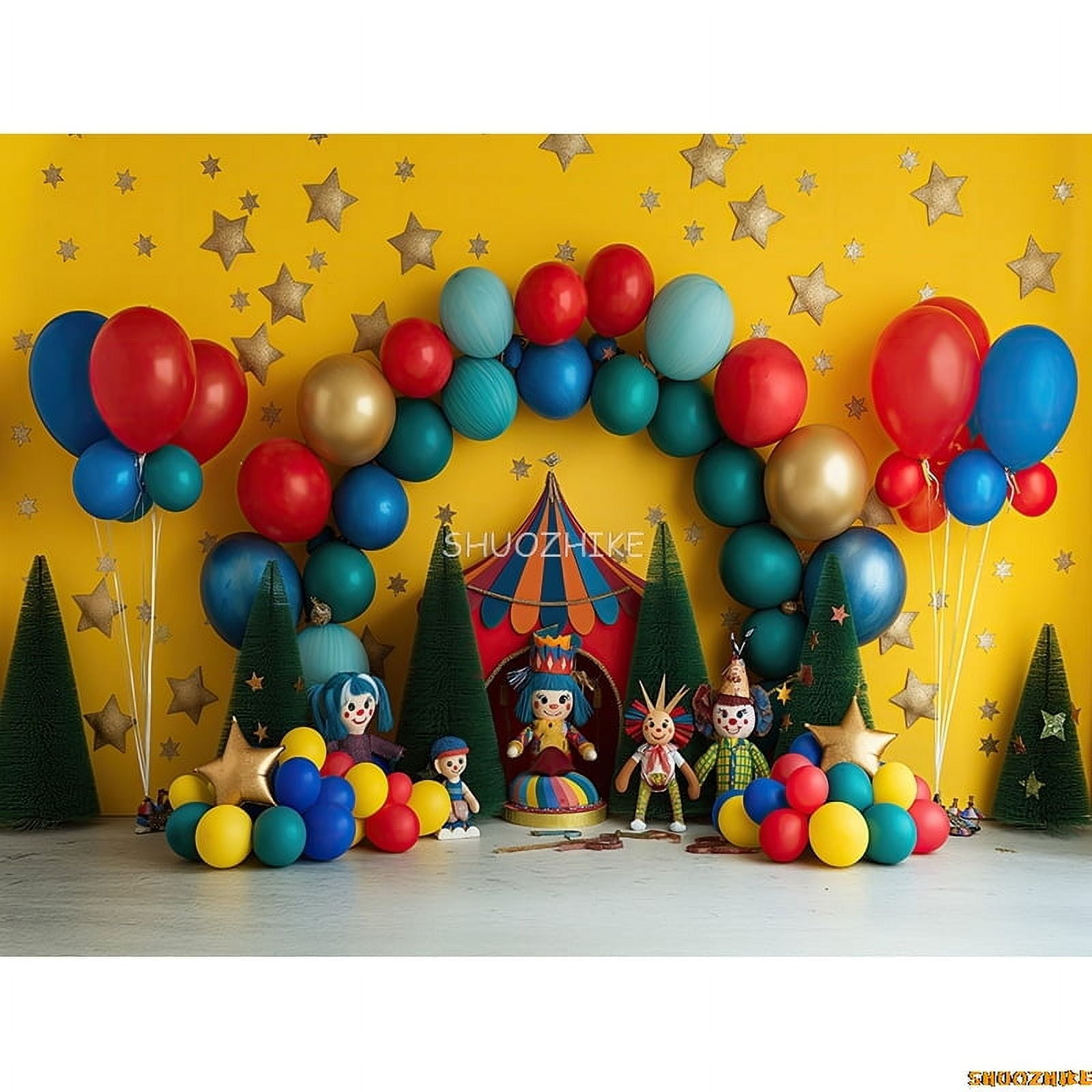 Circus Tt With Striped Canopy Photography Backdrops Balloons Birthday ...