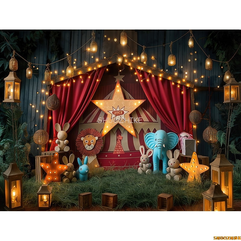 Circus Tt With Striped Canopy Photography Backdrops Balloons Birthday ...