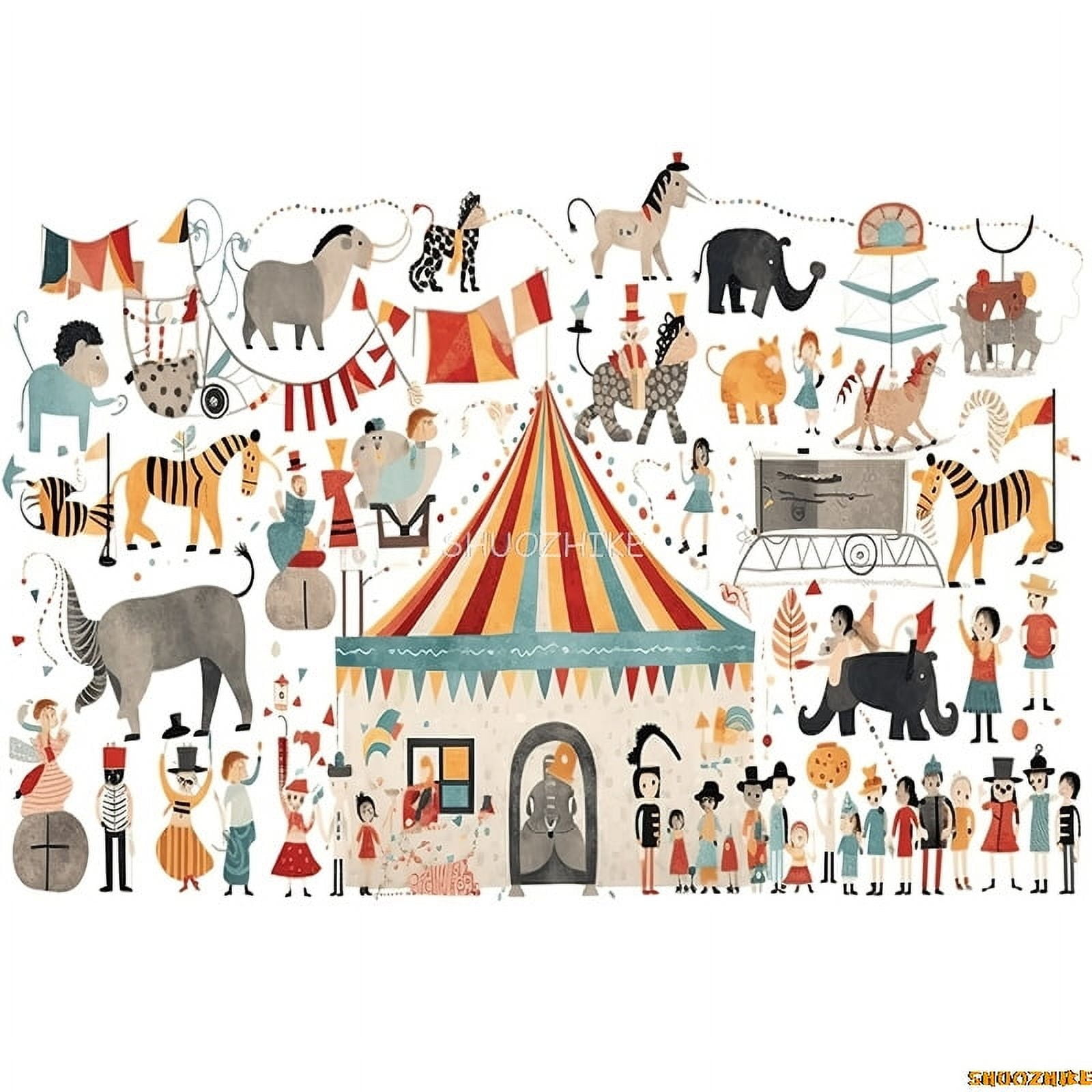 Circus Tt With Striped Canopy Photography Backdrops Balloons Birthday ...