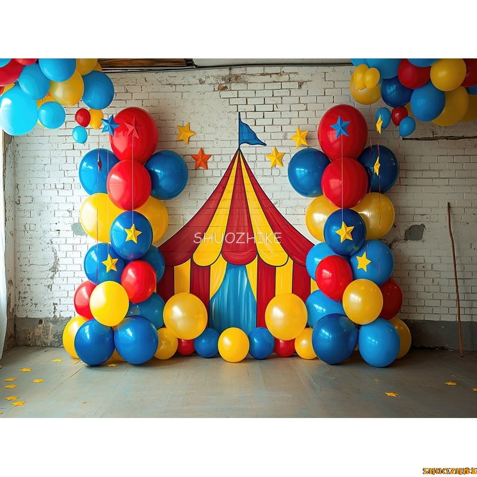 Circus Tt With Striped Canopy Popcorn Photography Backdrops Balloons Birthday Party r Animal ...