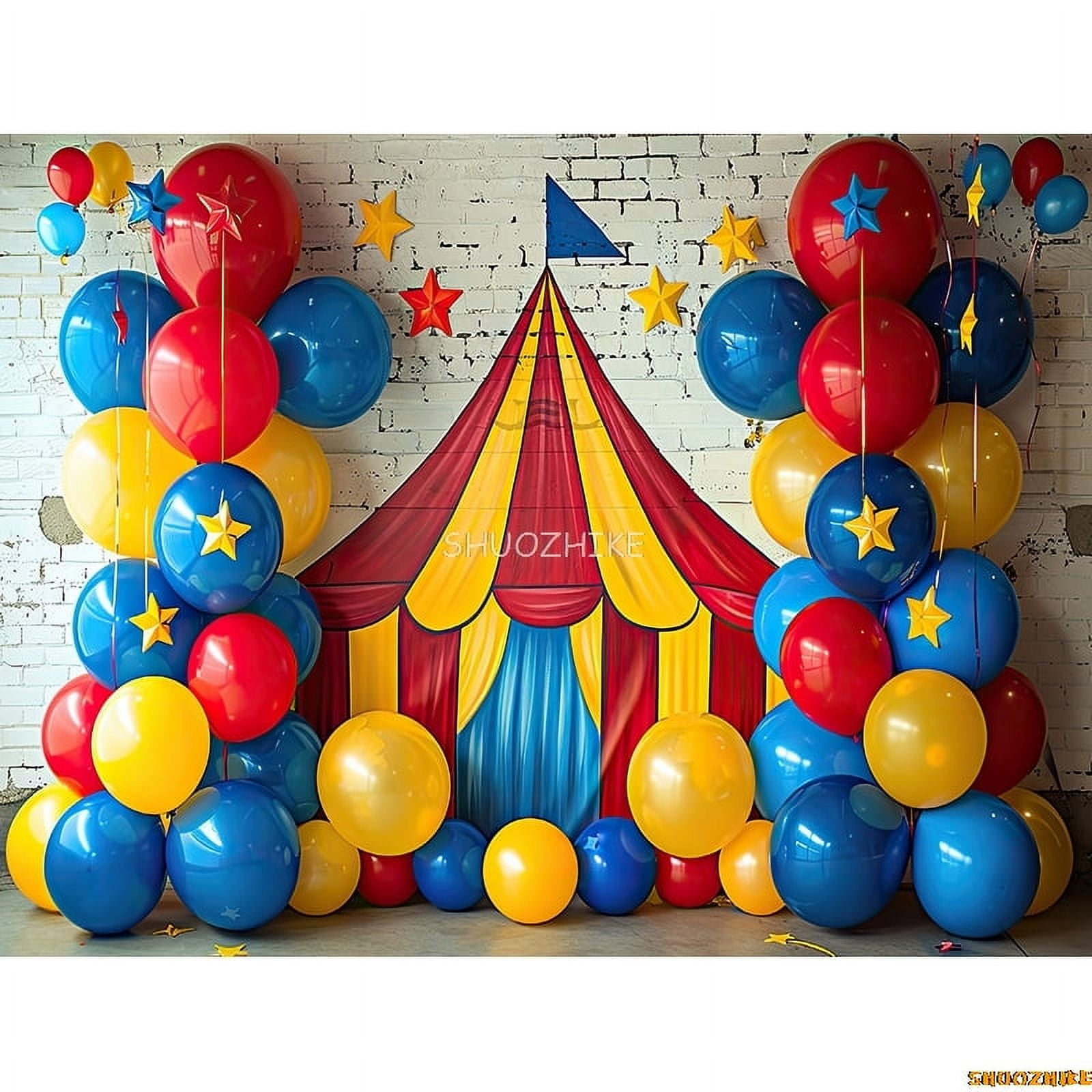 Circus Tt With Striped Canopy Popcorn Photography Backdrops Balloons Birthday Party r Animal ...