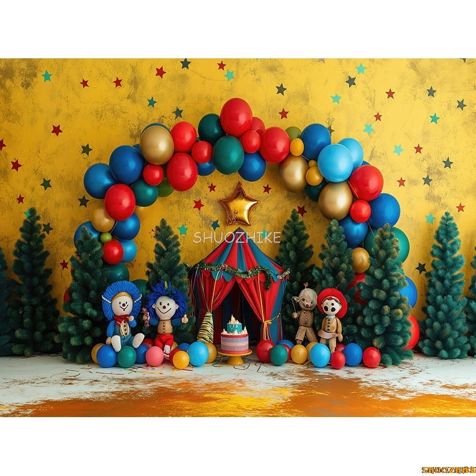 Circus Tt With Striped Canopy Popcorn Photography Backdrops Balloons ...