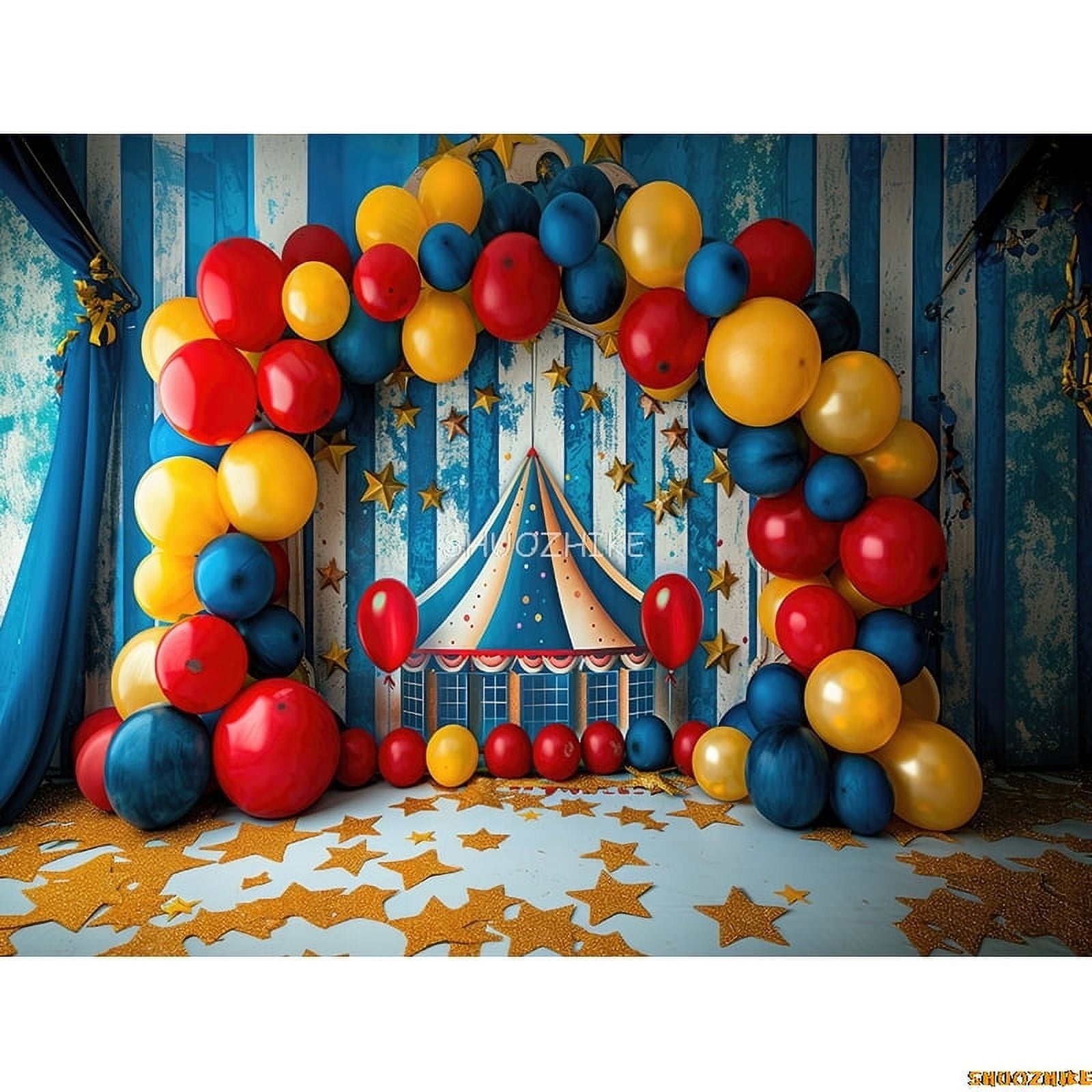 Circus Tt With Striped Canopy Popcorn Photography Backdrops Balloons Birthday Party r Animal ...