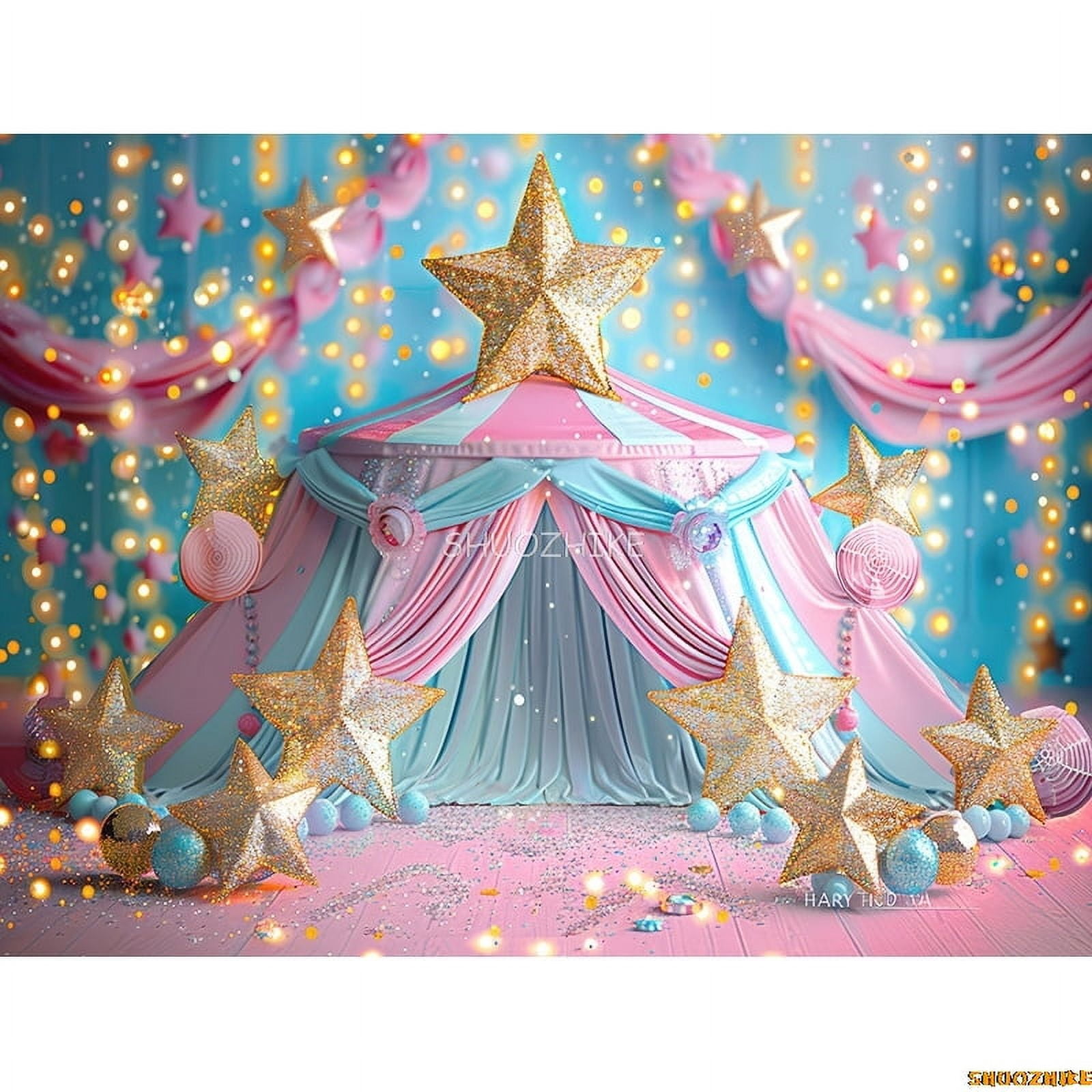 Circus Tt With Striped Canopy Popcorn Photography Backdrops Balloons ...