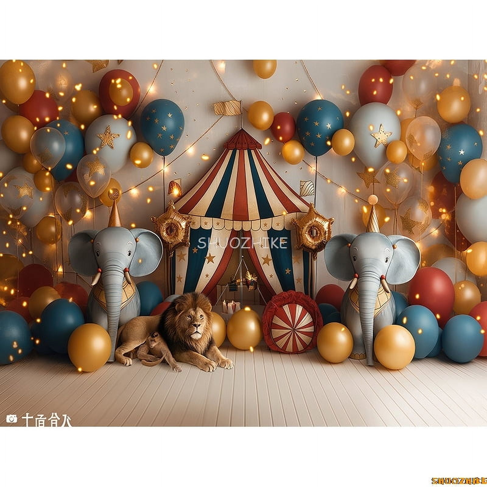 Circus Tt With Striped Canopy Popcorn Photography Backdrops Balloons Birthday Party r Animal ...