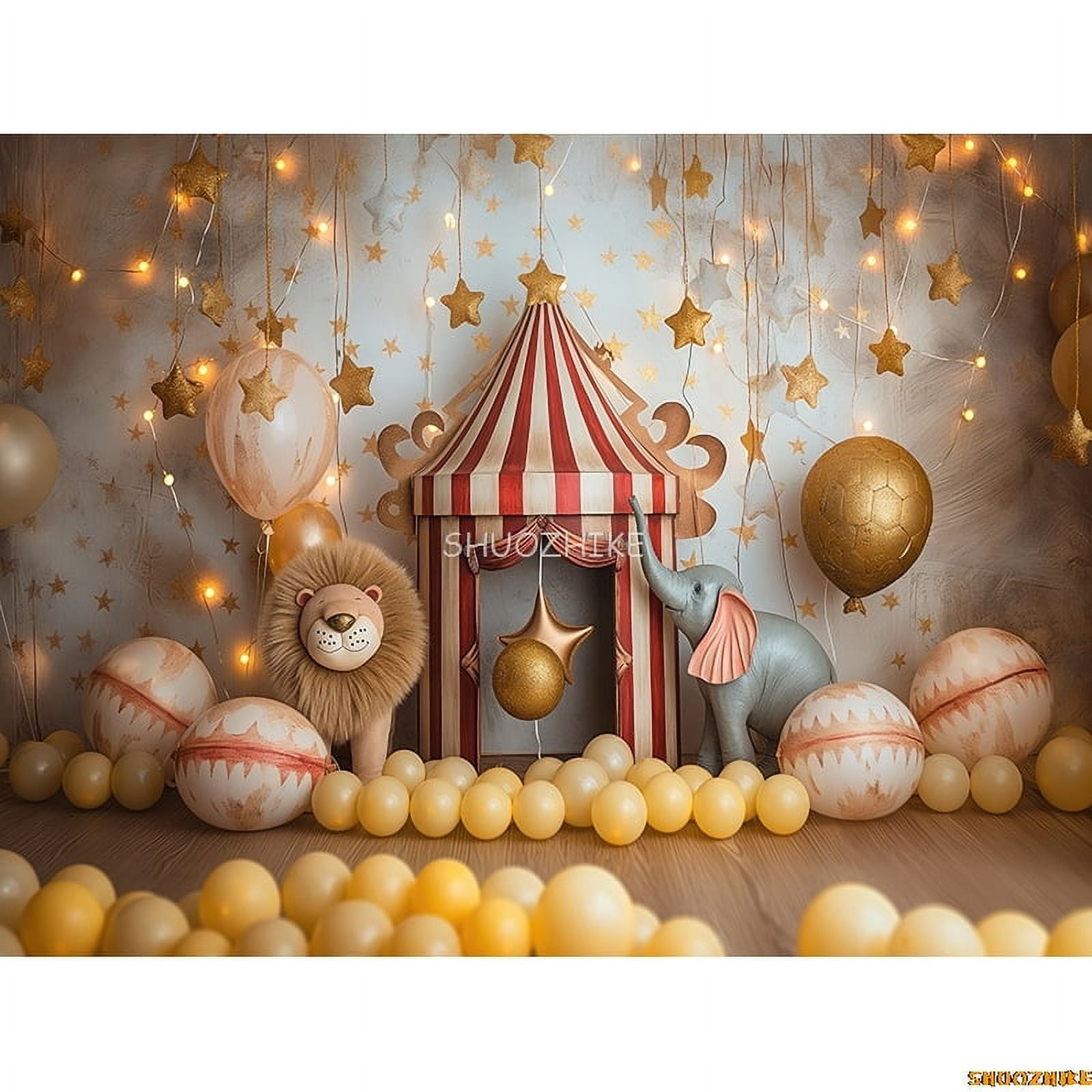 Circus Tt With Striped Canopy Popcorn Photography Backdrops Balloons ...
