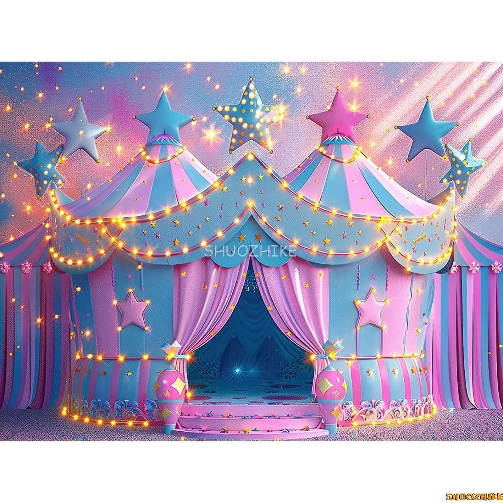 Circus Tt With Striped Canopy Popcorn Photography Backdrops Balloons ...