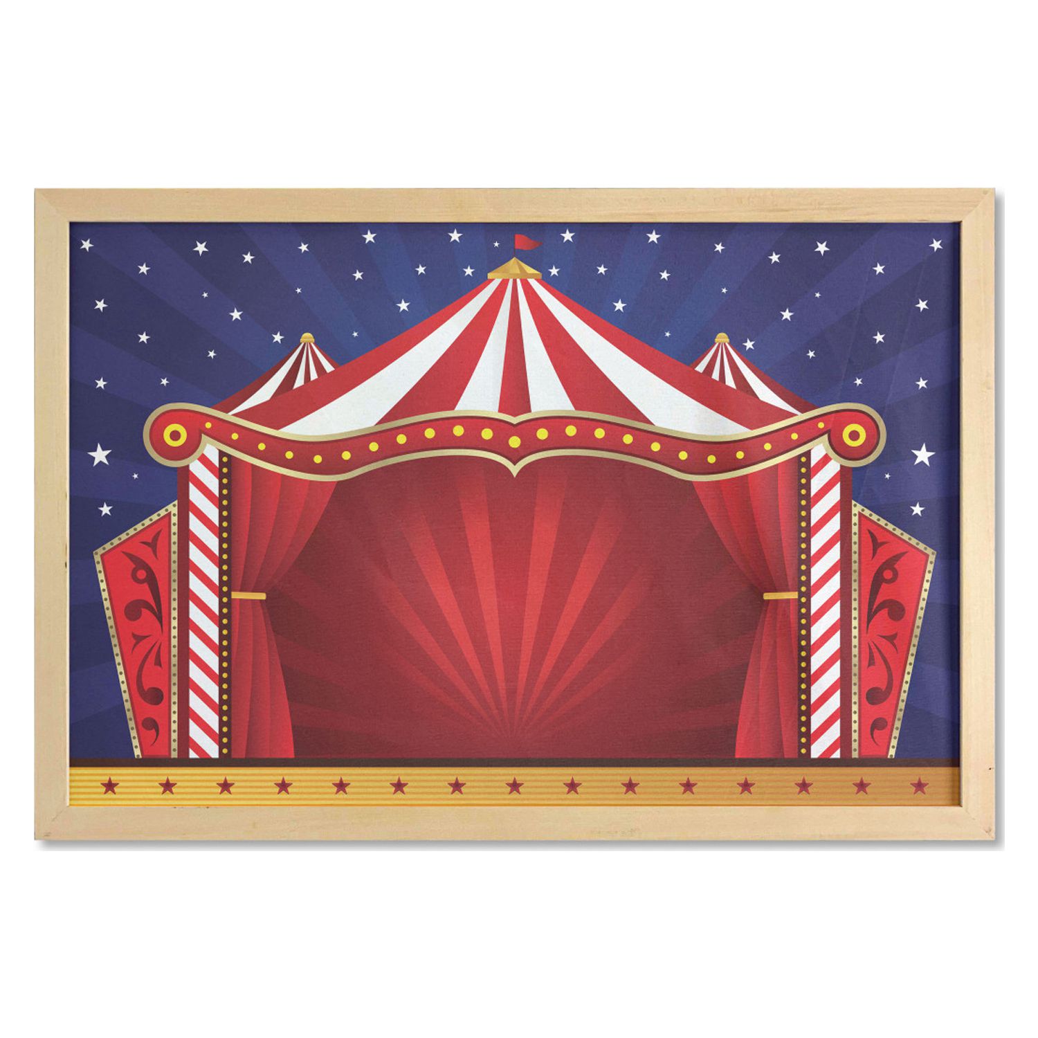 Circus Wall Art with Frame, Canvas Tent Circus Stage Performing Theater ...