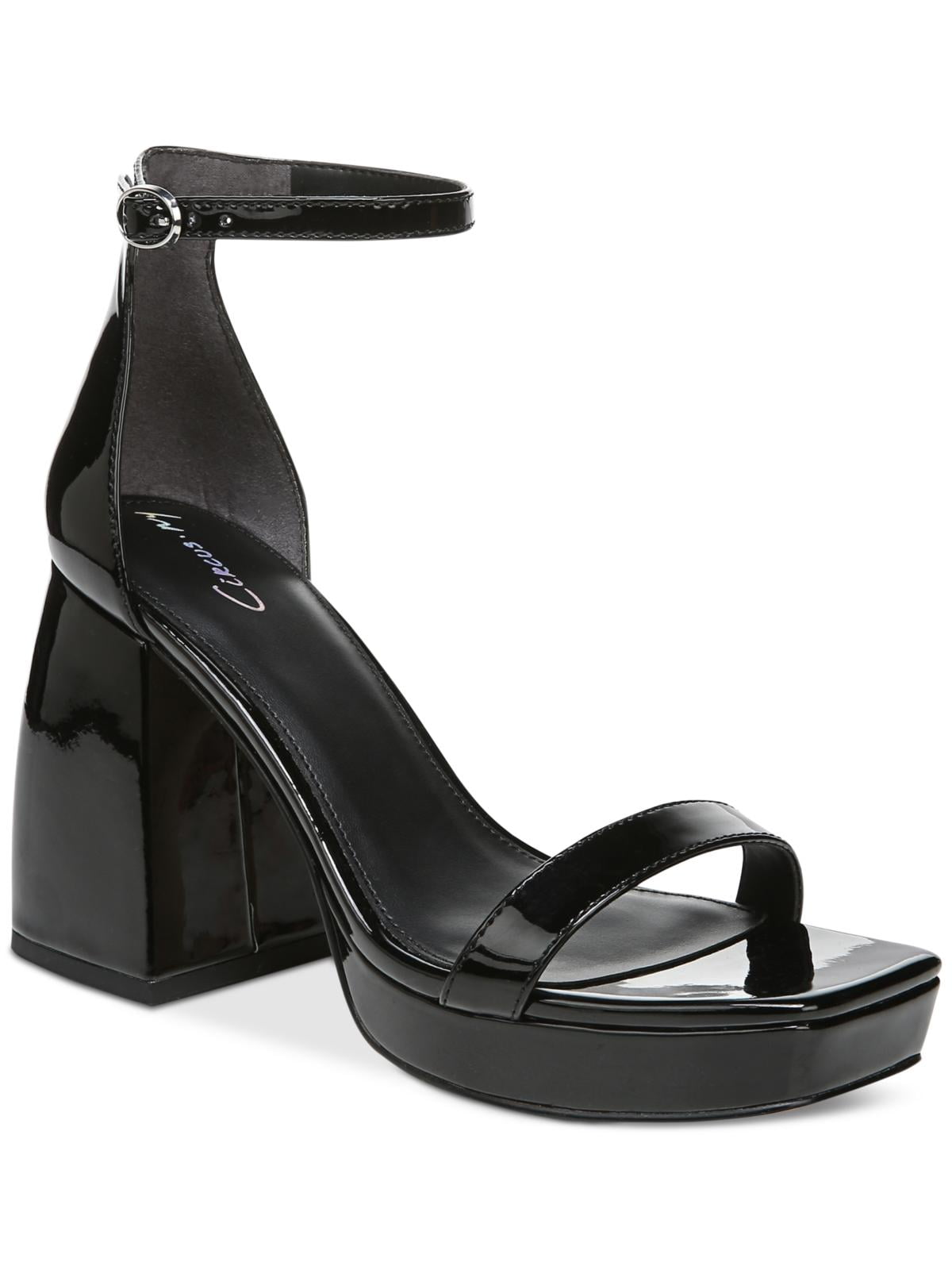Circus by Sam Edelman Jardine Black Ankle Strap Open Toe Block Heeled ...