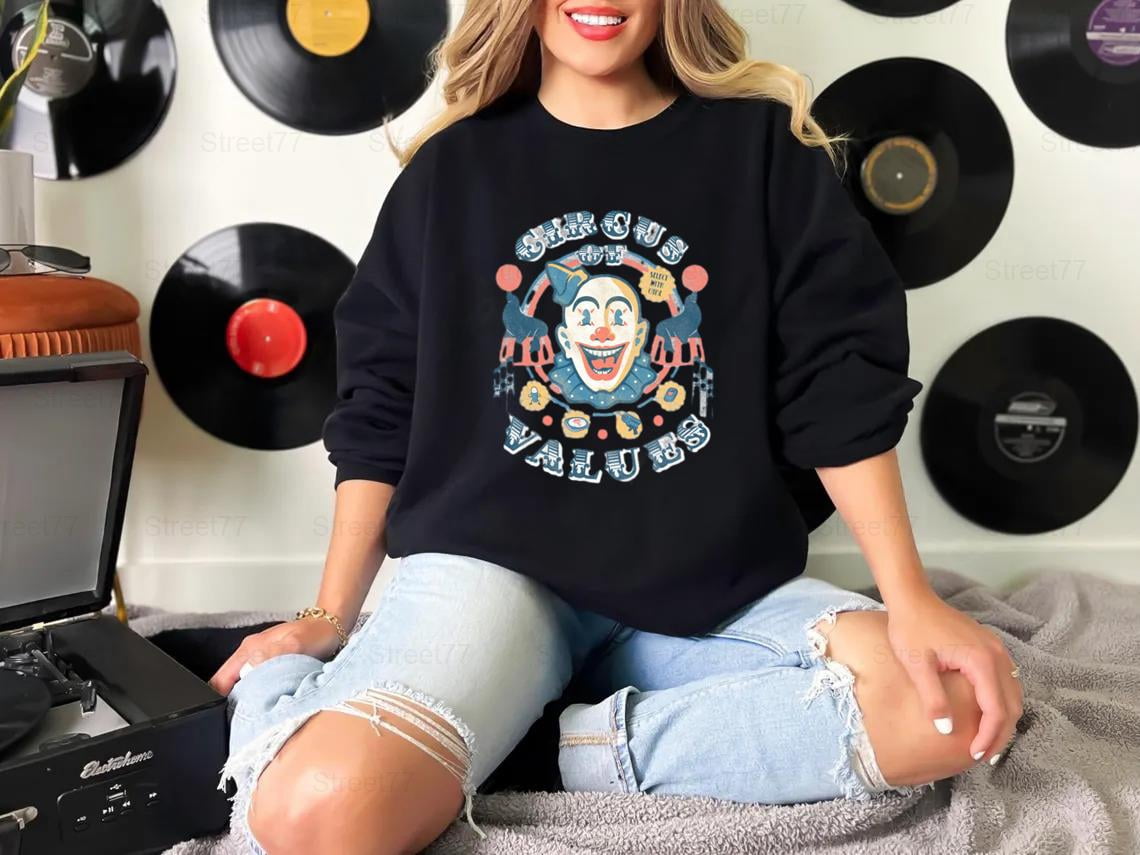 Circus of Values Sweatshirt with Vintage Creepy Charm, for men & women ...