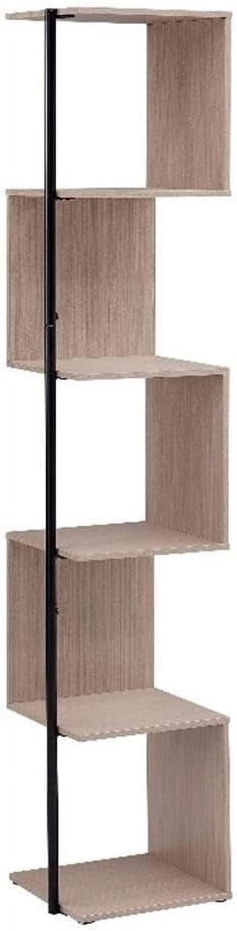 Cirion Modern Wood 5-Shelf Corner Bookcase in Blush Pink - Walmart.com