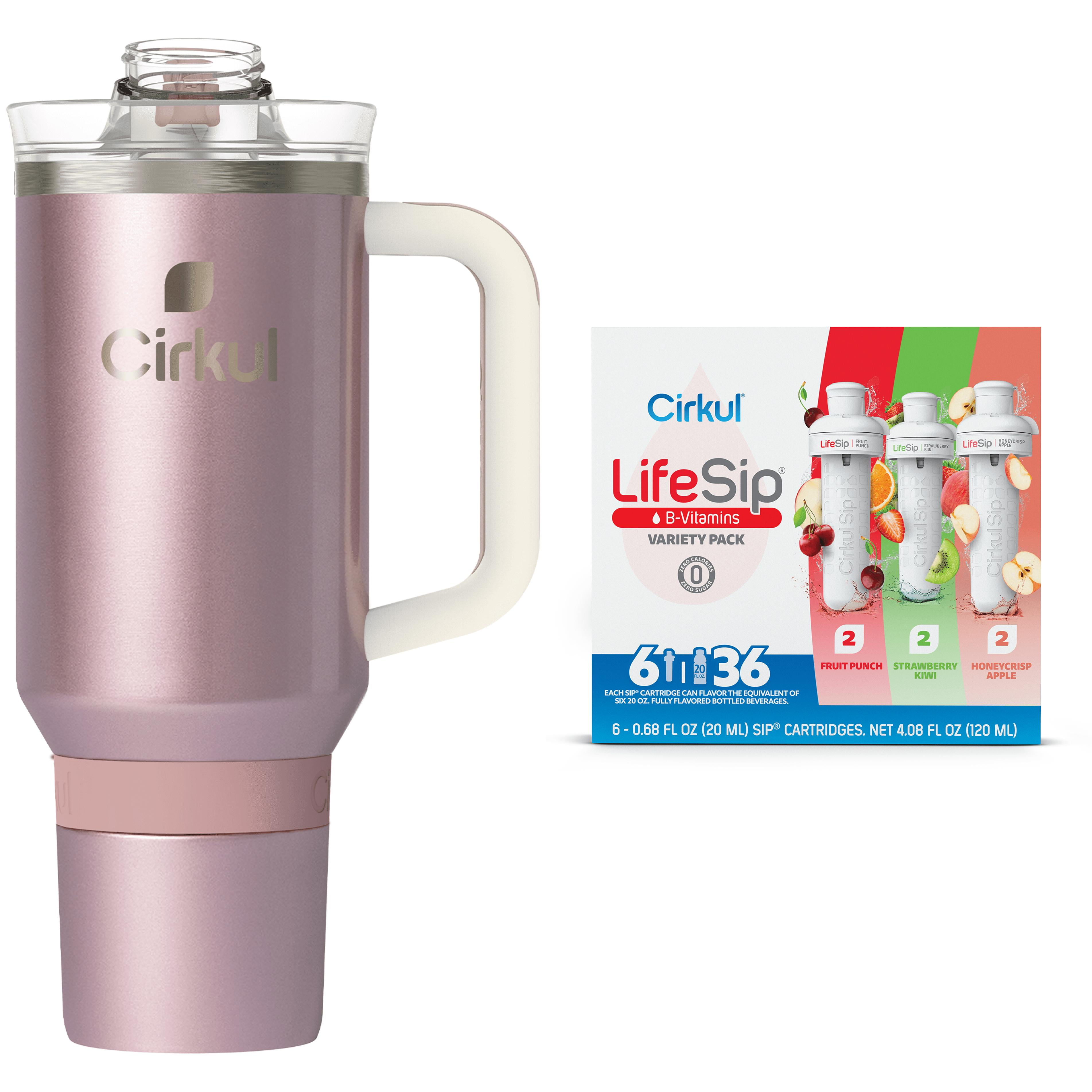 Cirkul 40oz All-Day StrawSip, Rose Gold & Cirkul LifeSip Flavor ...