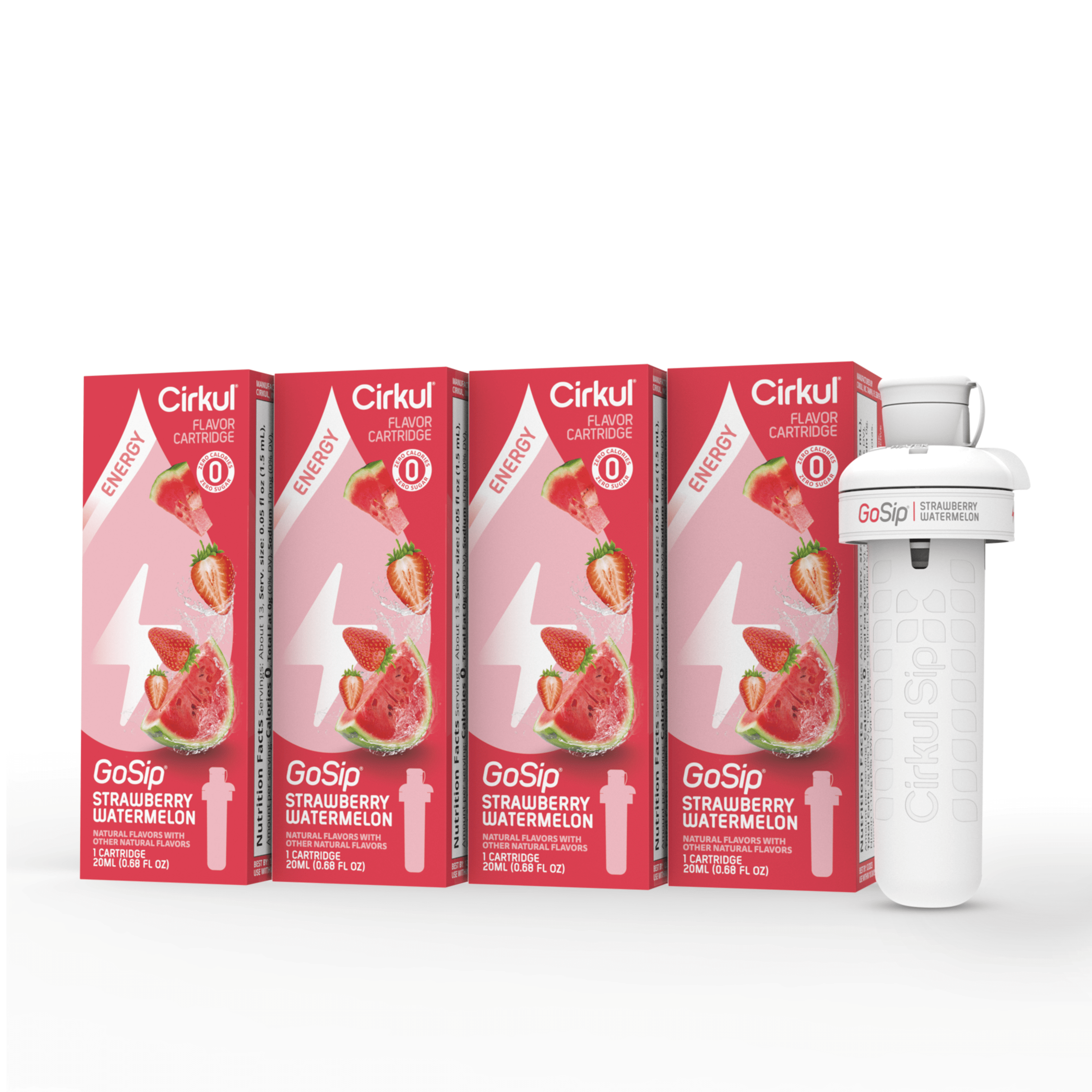 Cirkul GoSip Zero Sugar Strawberry Watermelon Flavor Cartridge, Energy ...