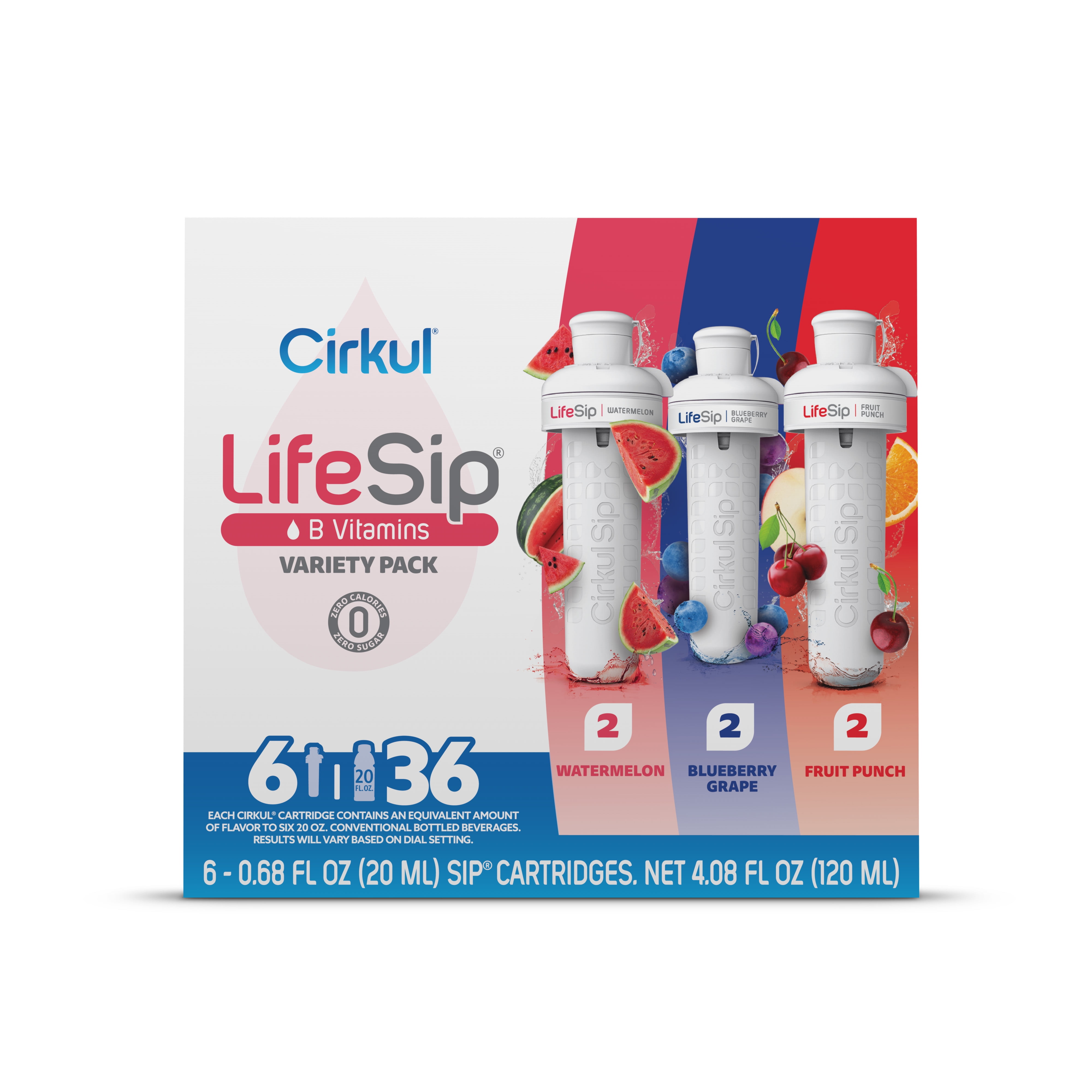 Cirkul LifeSip Flavor Cartridge Variety Pack, 6-Pack (2 Fruit Punch, 2 ...