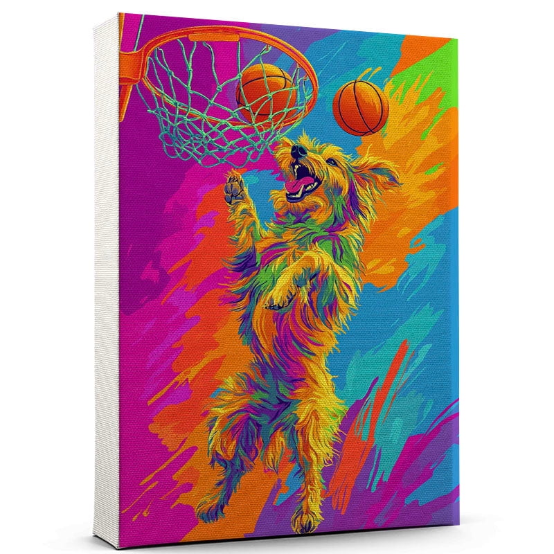 Cirnecodell Dog Basketball Stretched Canvas Size 8x12 – Funny ...