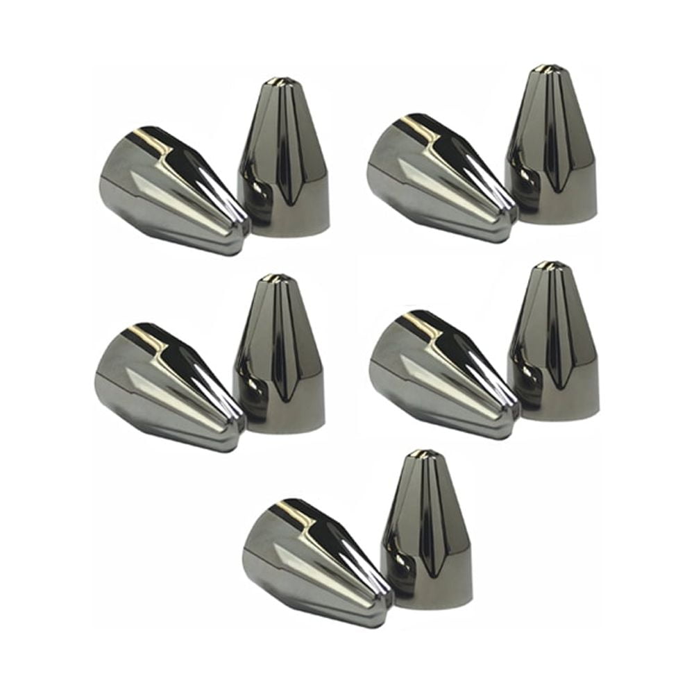 Ciro Black-Chrome/Fluted Spike 1/4" Engine Bolt Cap Set (70017 ...