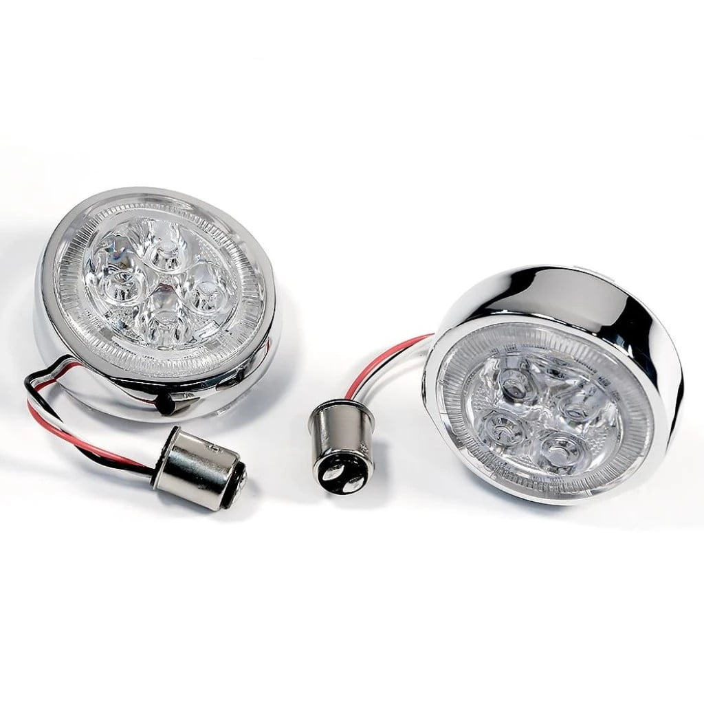 Ciro Fang Turn Signal Light Inserts Rear - Chrome w/Red LED (45401 ...