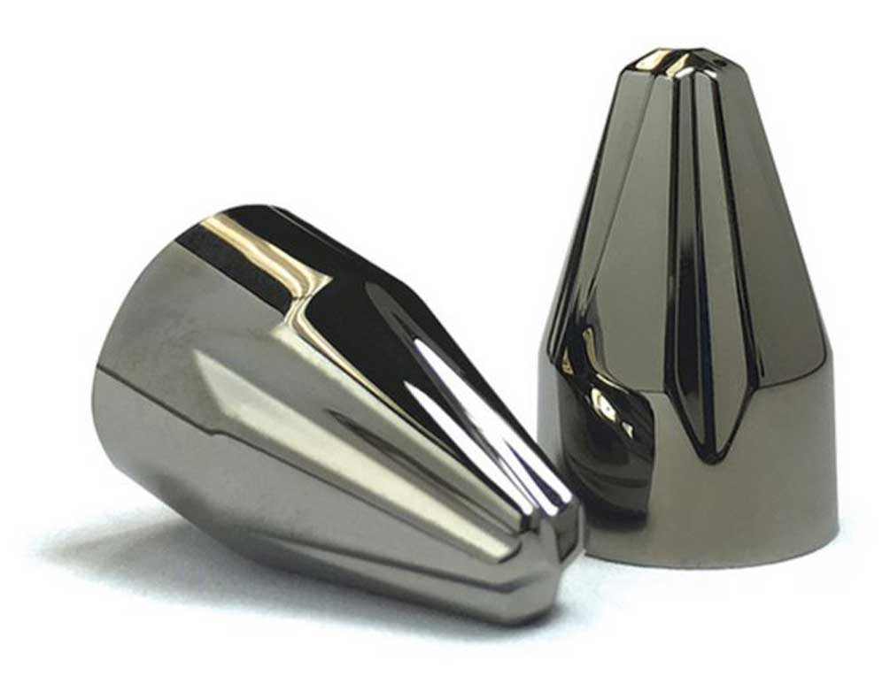 Ciro Fluted Spike Screw Bolt Caps - 5/16 in. (6pk) Black Chrome Finish ...