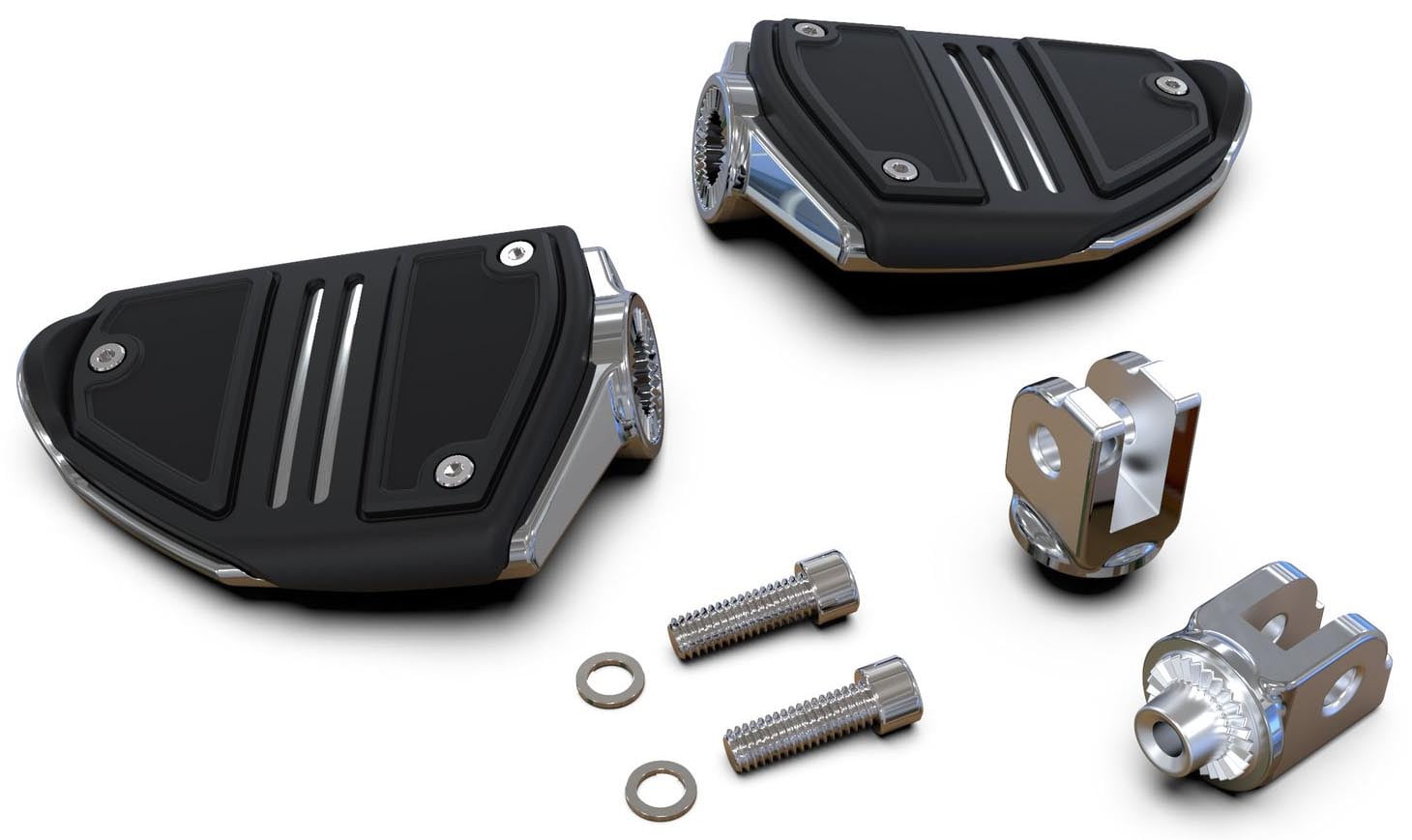 Ciro Twin Rail Chrome Footrests w/2018-Up M8 Softail Driver Mount ...