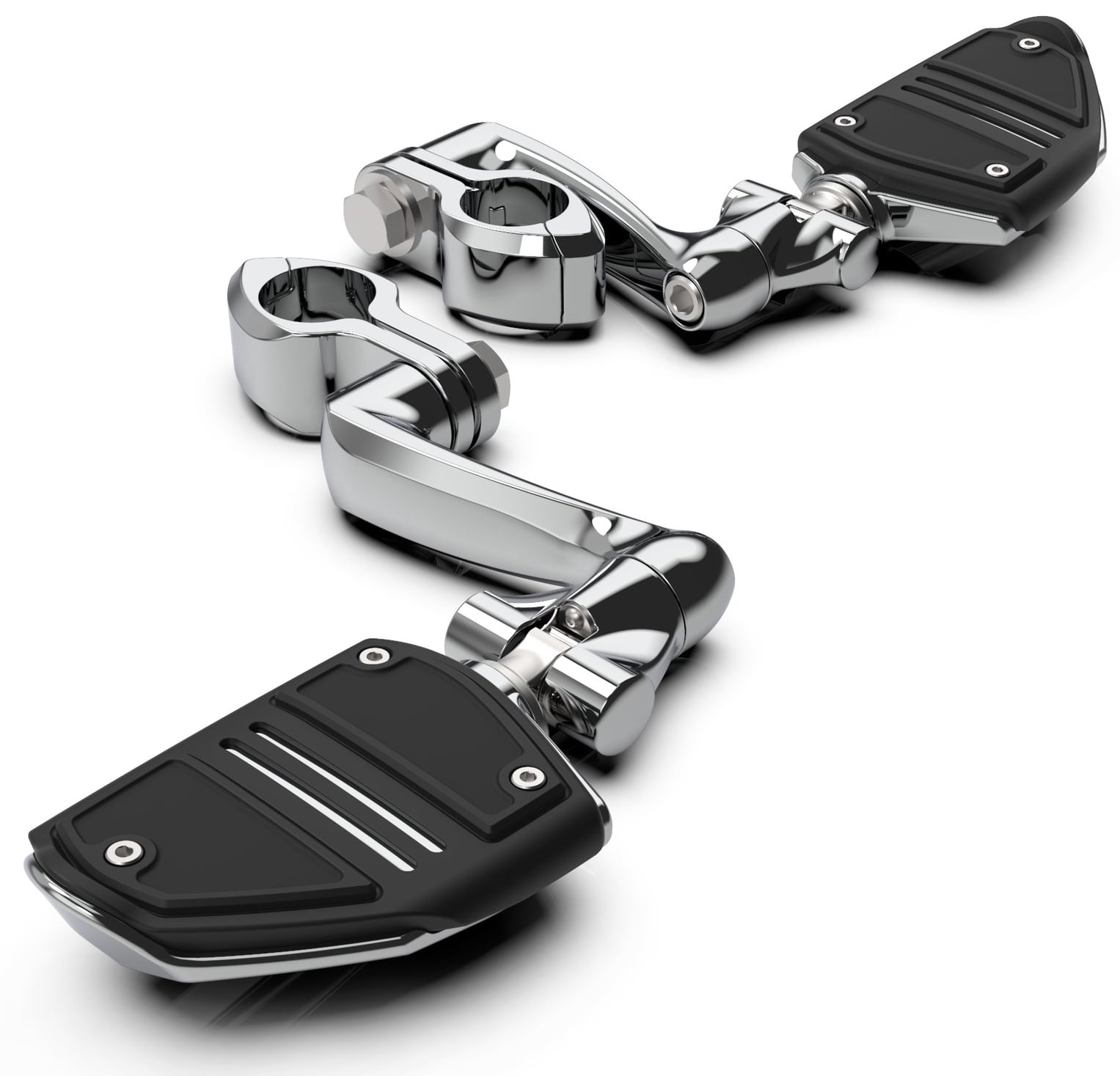 Ciro Twin Rail Footrests w/Hingeless Clamps Clevis and Arm Chrome ...