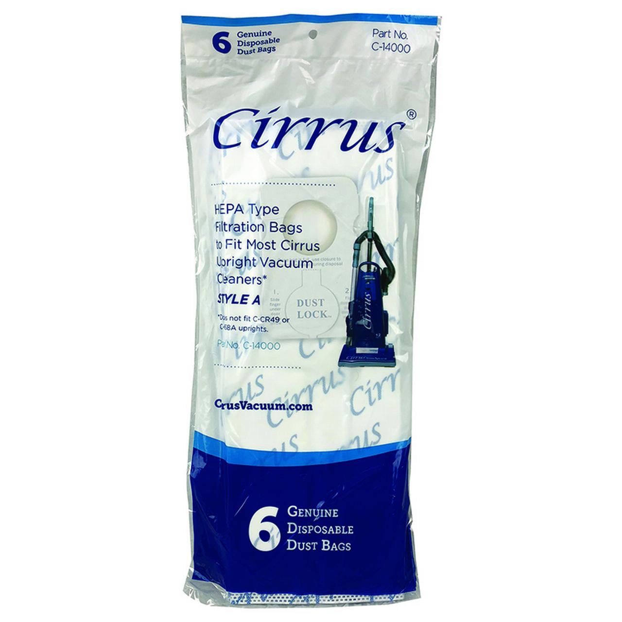 Cirrus Hepa Type A model CR99 Vacuum Cleaner 6 Pack Paper Bag # H846CR ...
