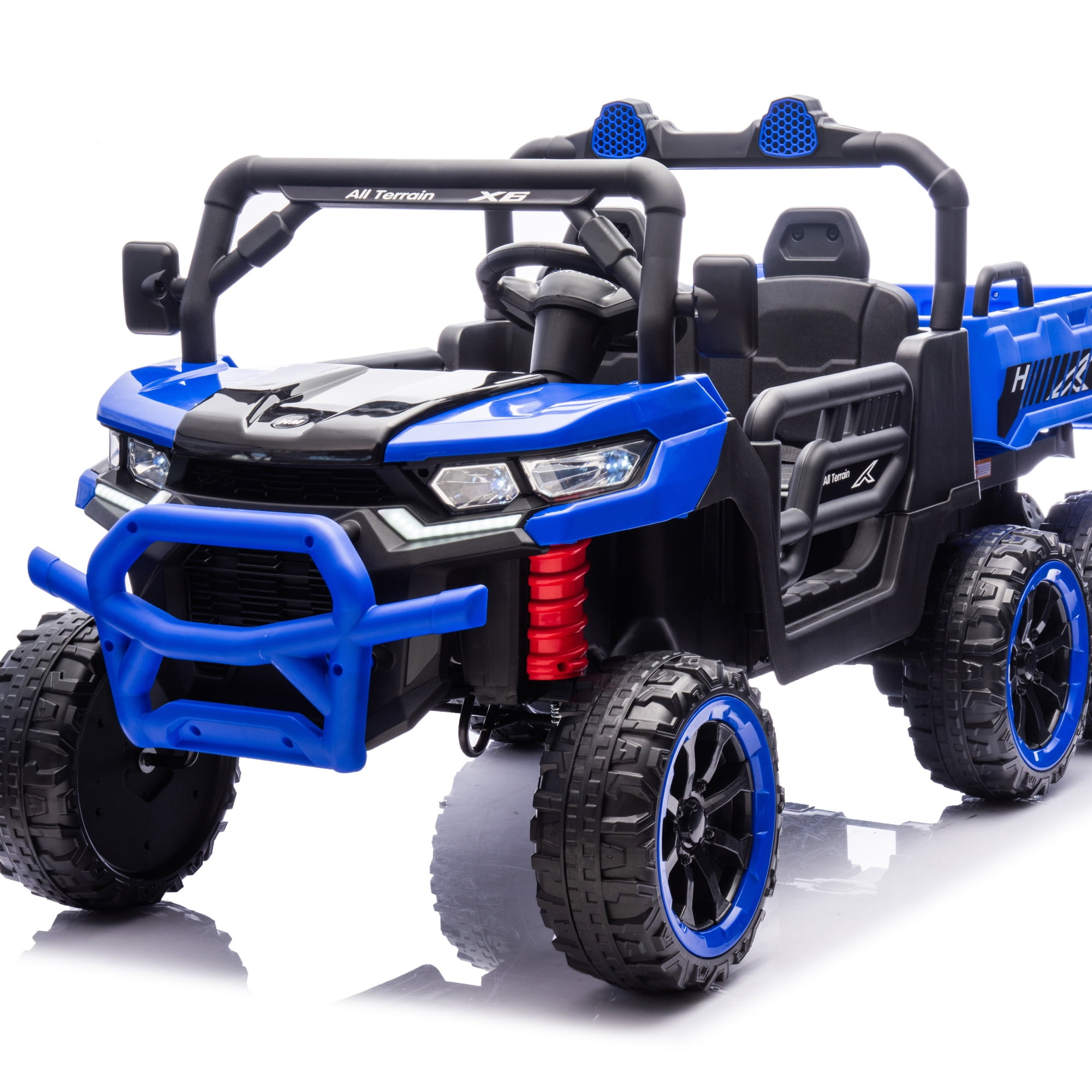 Cirui 24V 2 Seater Ride on Dump Truck, 4WD 6-Wheel Ride on Toys for ...