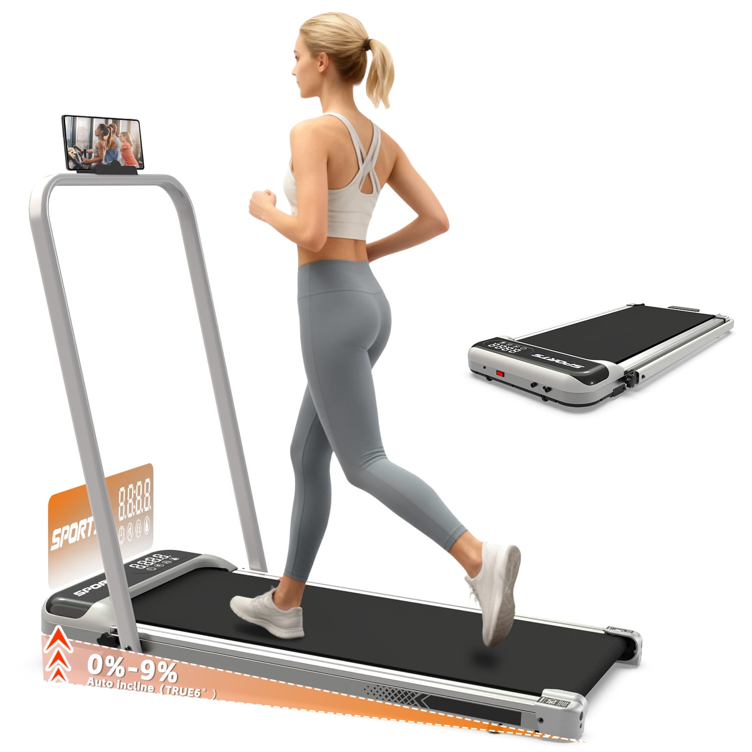Cirui 3 in 1 Walking Pad Under Desk Treadmill with Incline,2.5 HP ...