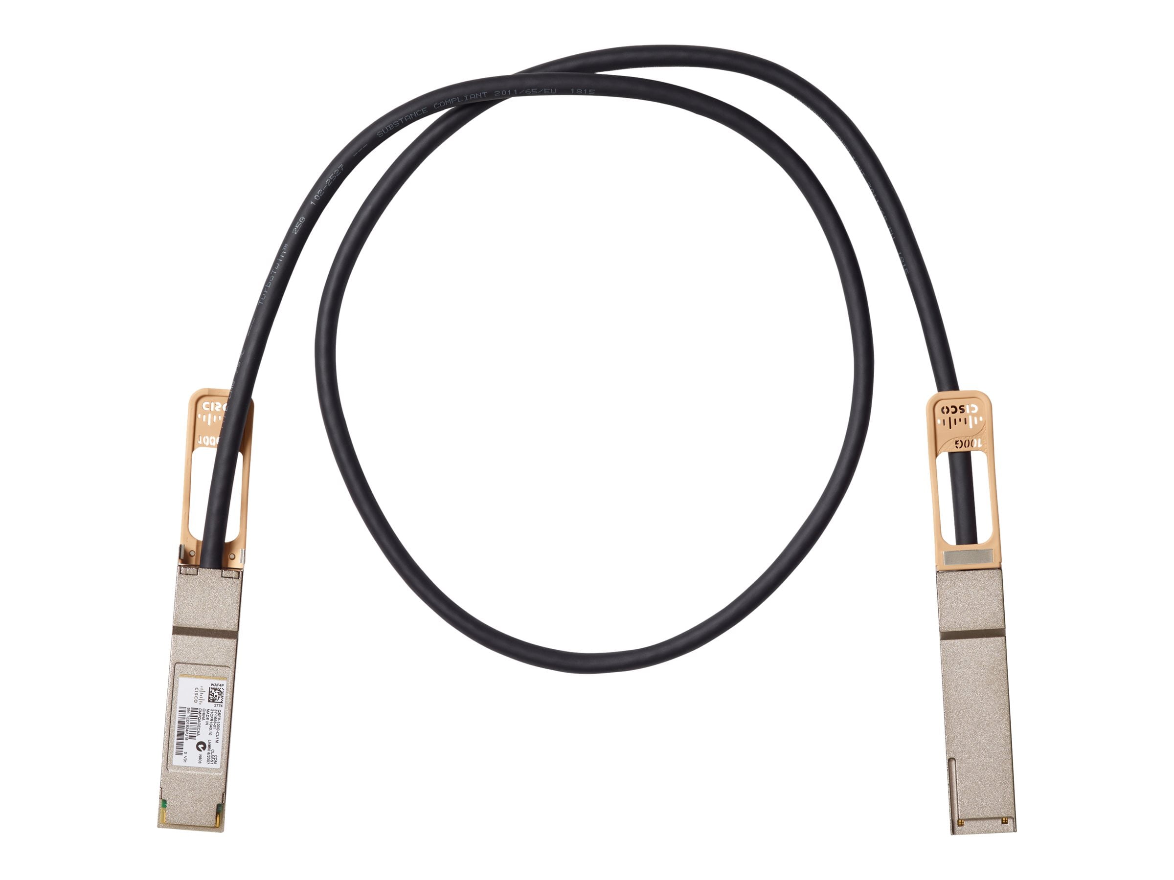 Cisco 100GBASE-CR4 Passive Copper Cable - Direct attach cable - QSFP to ...