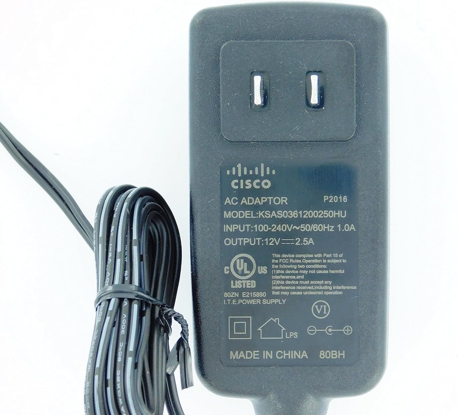 Cisco 12V 2.5A MA-PWR-30W-US AC/DC Adapter Compatible for Meraki MA-PWR ...