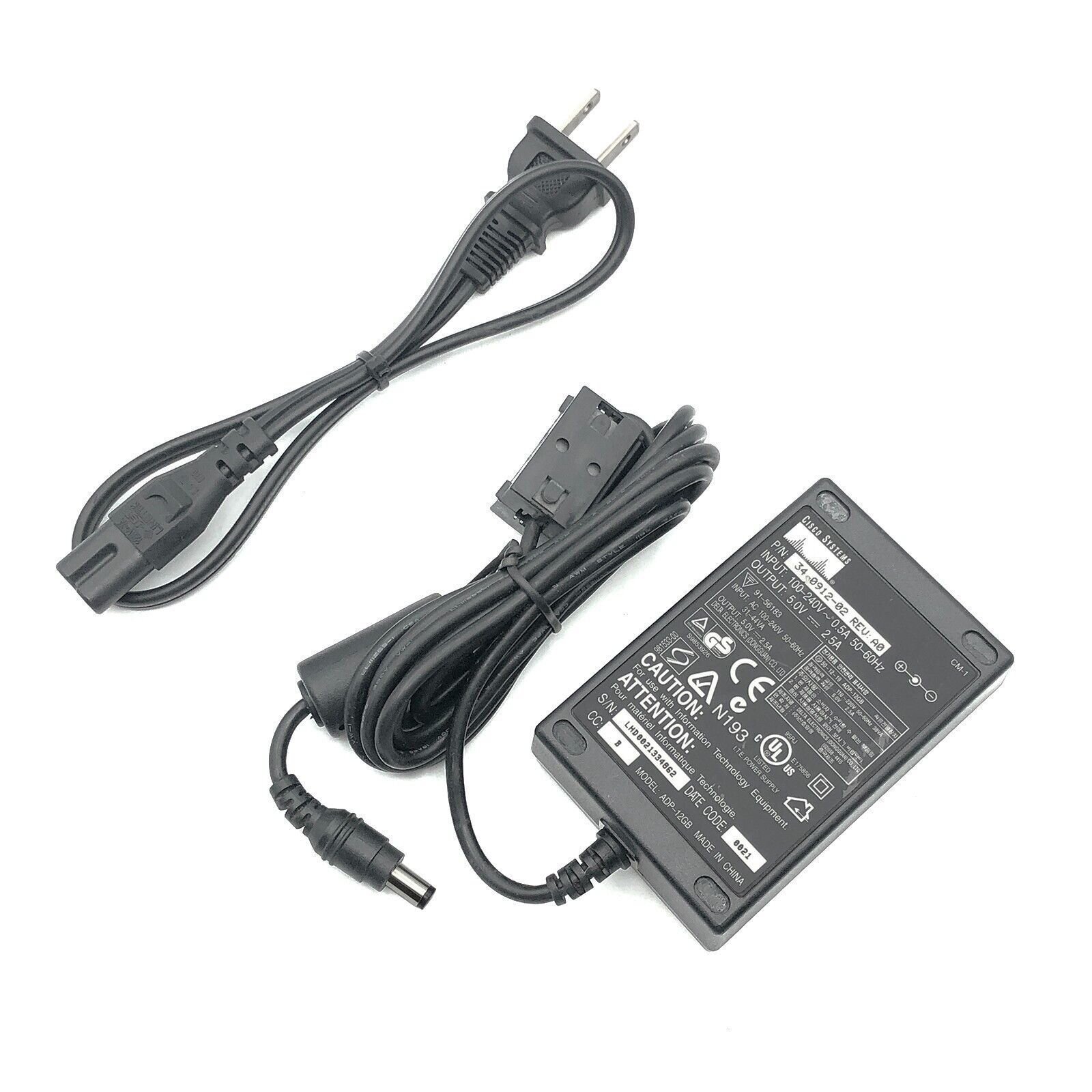 Cisco ADP-12GB AC Adapter 5V 2.5A Power Supply P/N 34-0912-02 12.5W Genuine - Walmart.com