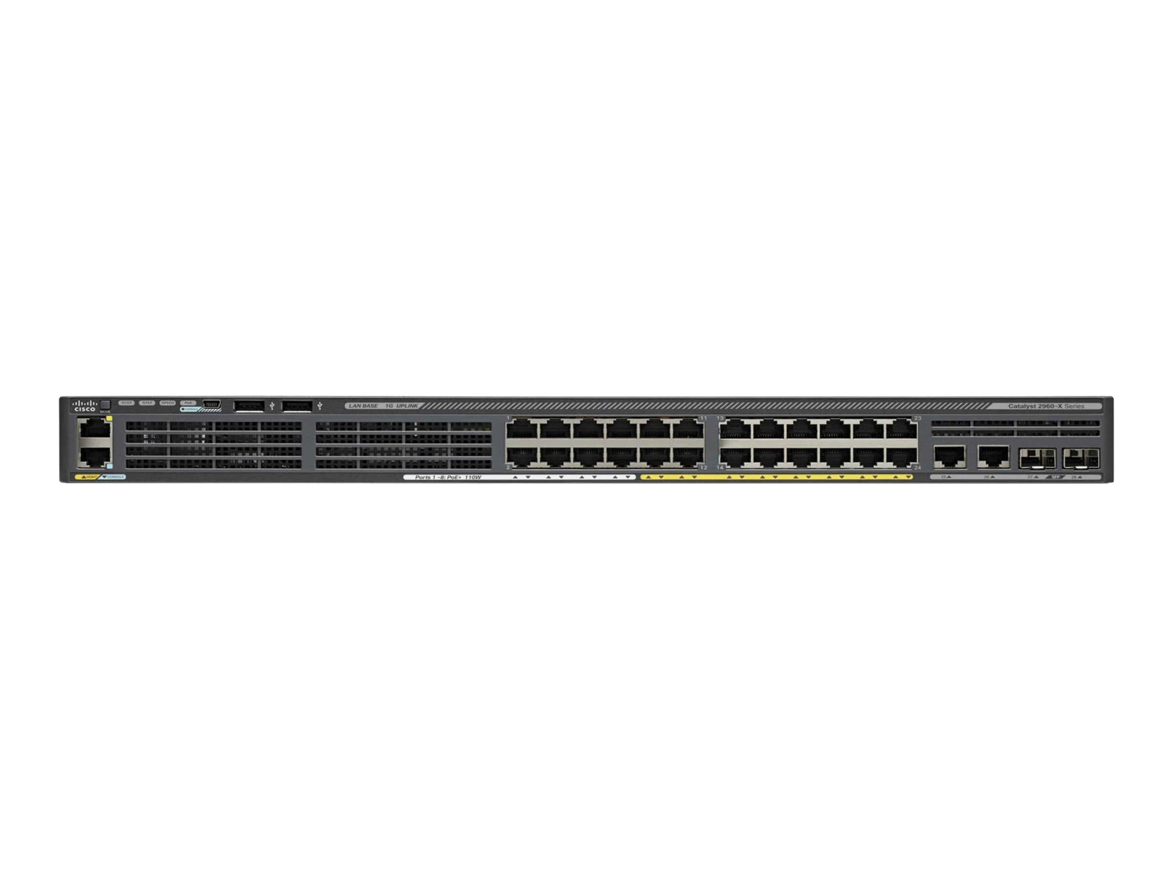 Cisco Catalyst 2960X-24PSQ-L - switch - 24 ports - managed - rack ...