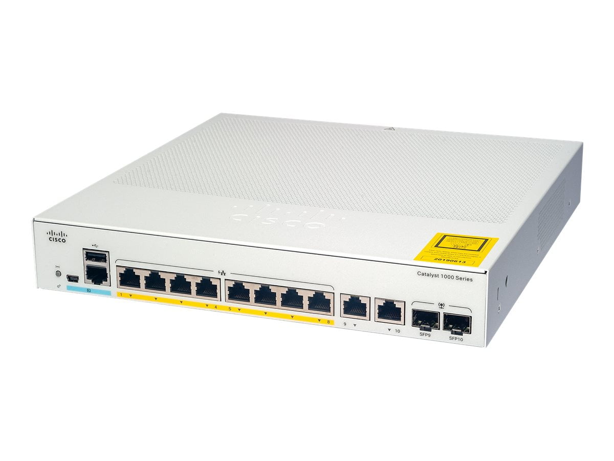 Cisco Catalyst C1000-8P Ethernet Switch - 8 Ports - 2 Layer Supported ...