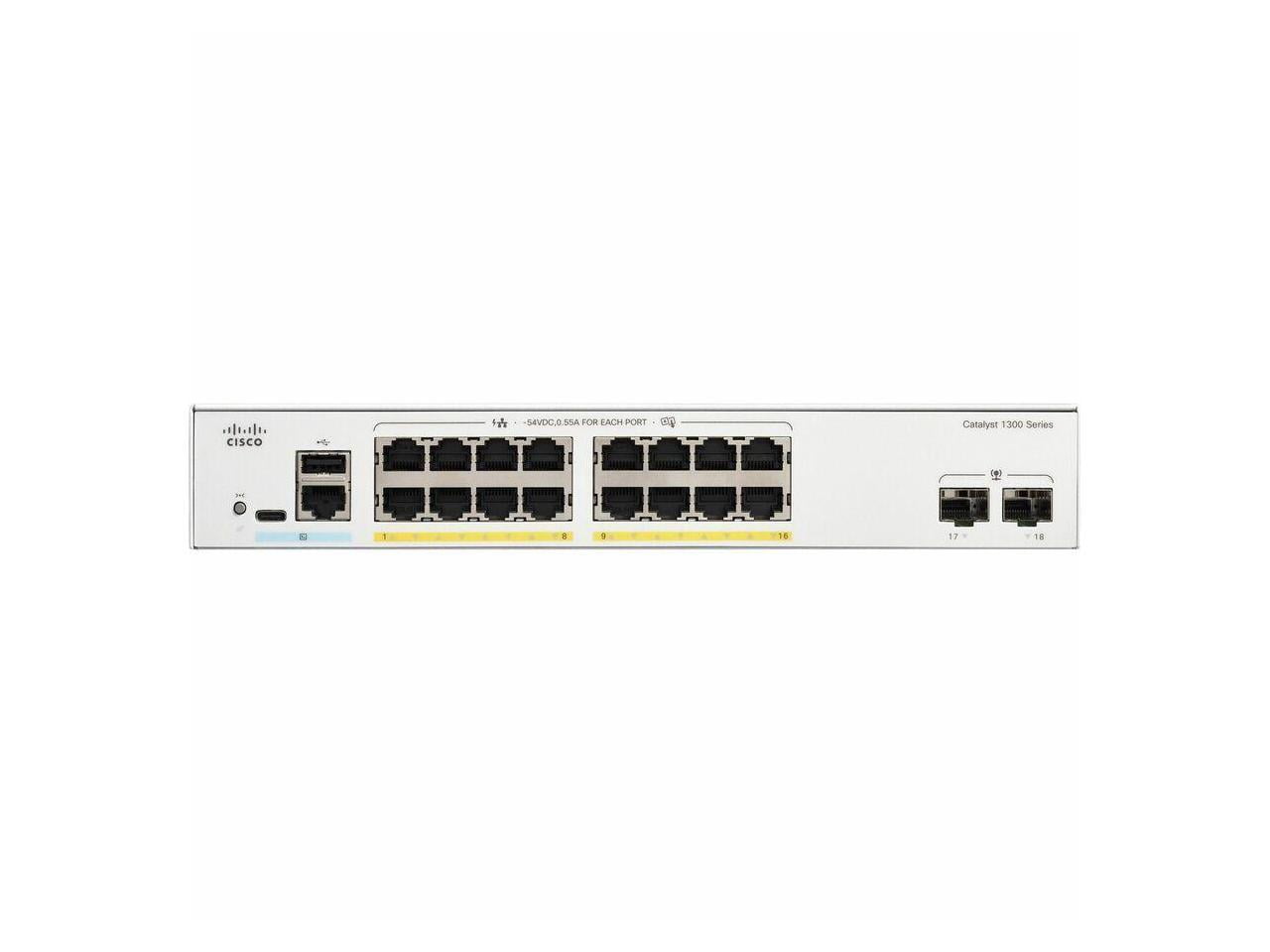 Cisco Catalyst C1300-16FP-2G Ethernet Switch, 16 Ports - Manageable ...