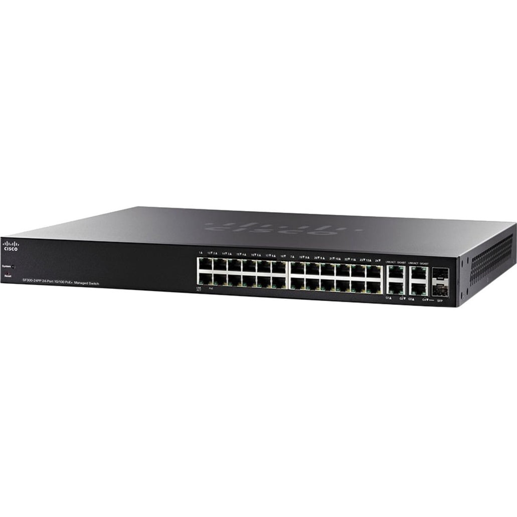 SF300-24PP 24-Port 10/100 PoE+ Managed Switch w/Gig Uplinks - Walmart.com