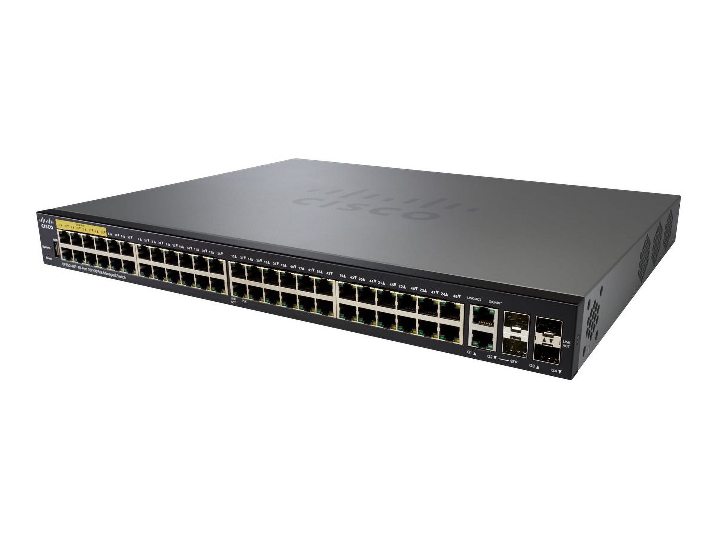 Cisco SF350-48P 48-Port 10 100 PoE Managed Switch - Walmart.com