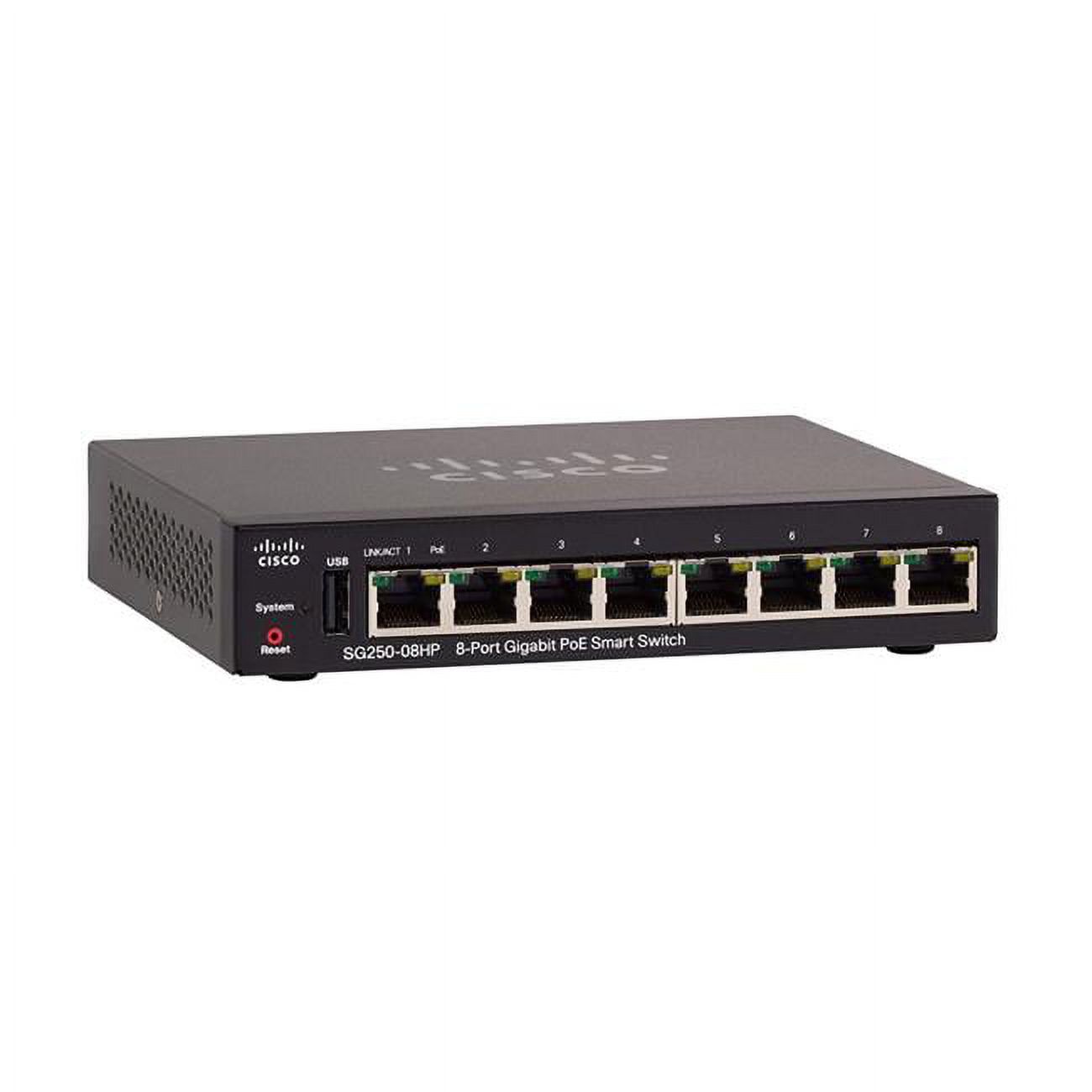 Cisco Systems CBS250 EXT PS 2 x 1G Managed 8-Port Gigabit PoE Smart ...