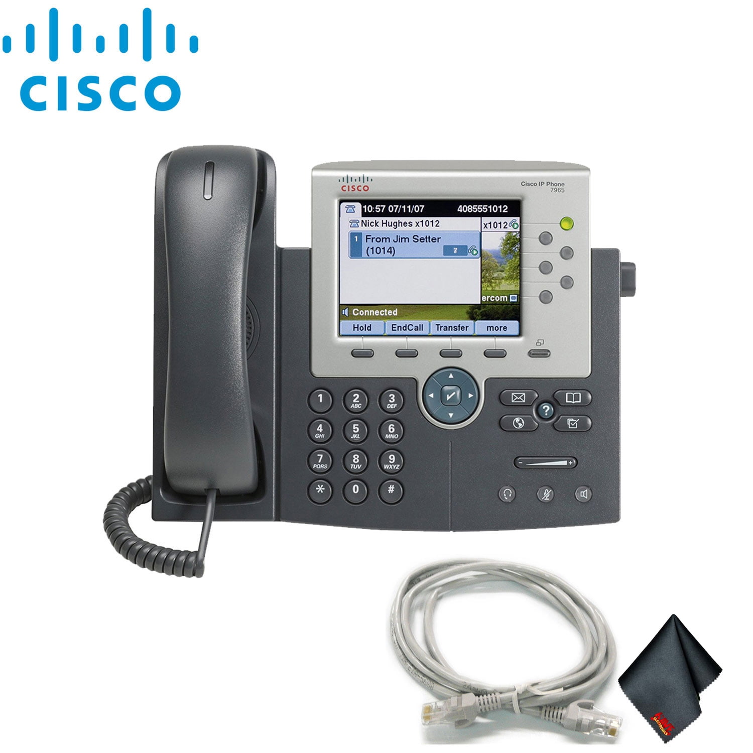 Cisco Unified IP Phone 7975G with Extra Cat5 Cables Combo - Walmart.com