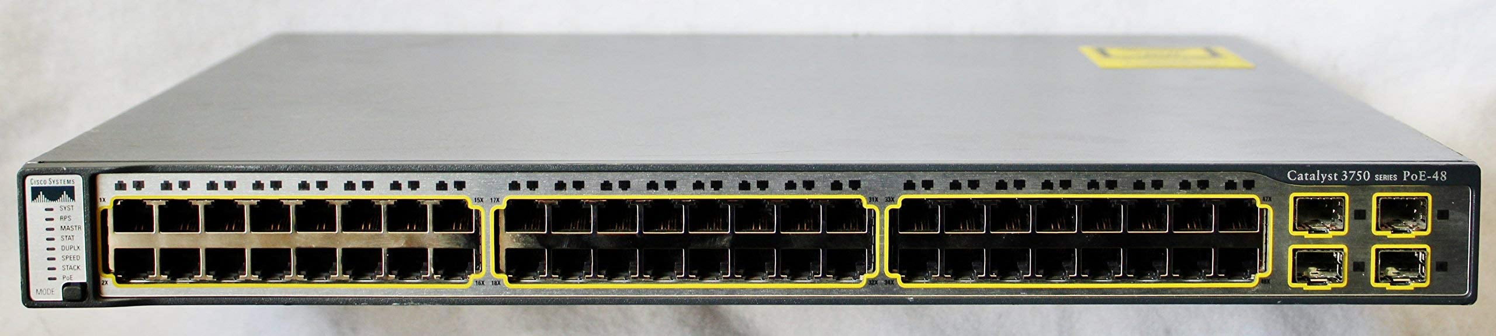 Cisco WS-C3750-48PS-S Catalyst 3750-48PS Stackable Ethernet Switch - 48 x 10/100Base-TX LAN ...